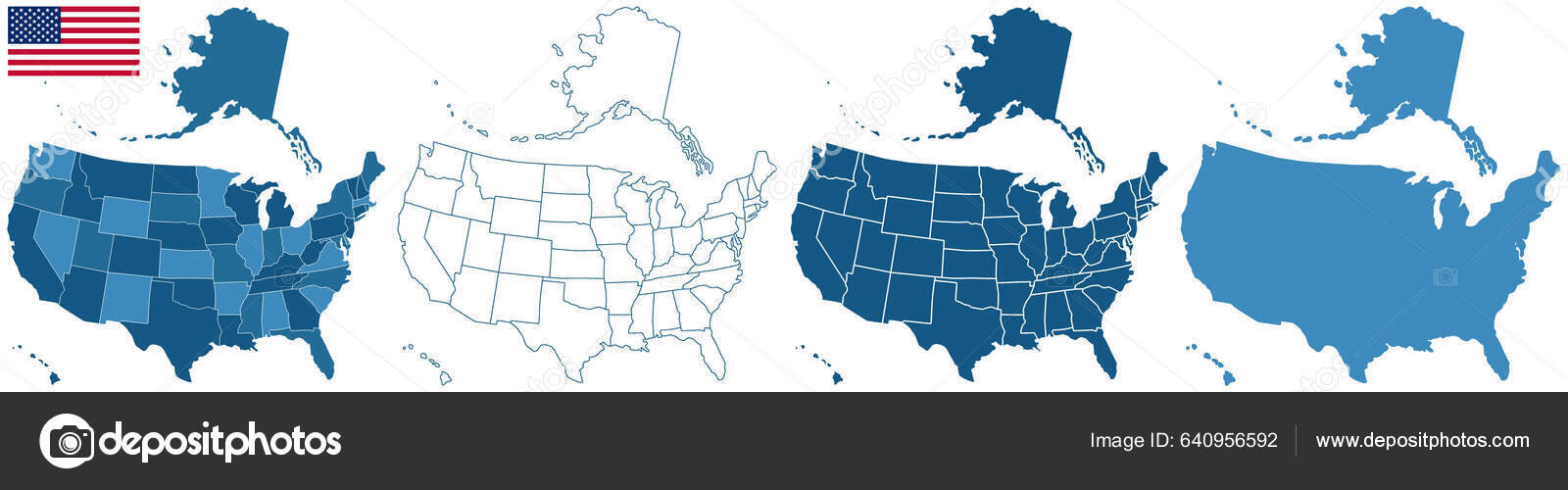 Maps United States America Collection Source Map Stock Vector by ...