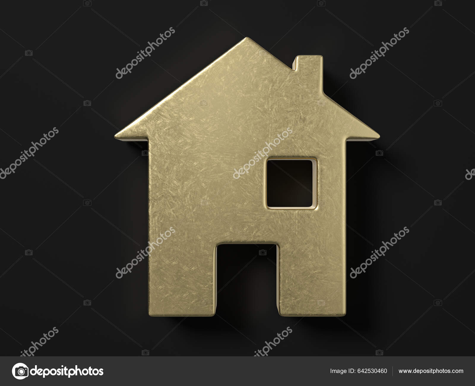 Símbolo Casa Dorada Sobre Fondo Negro Ilustración: fotografía de stock ...