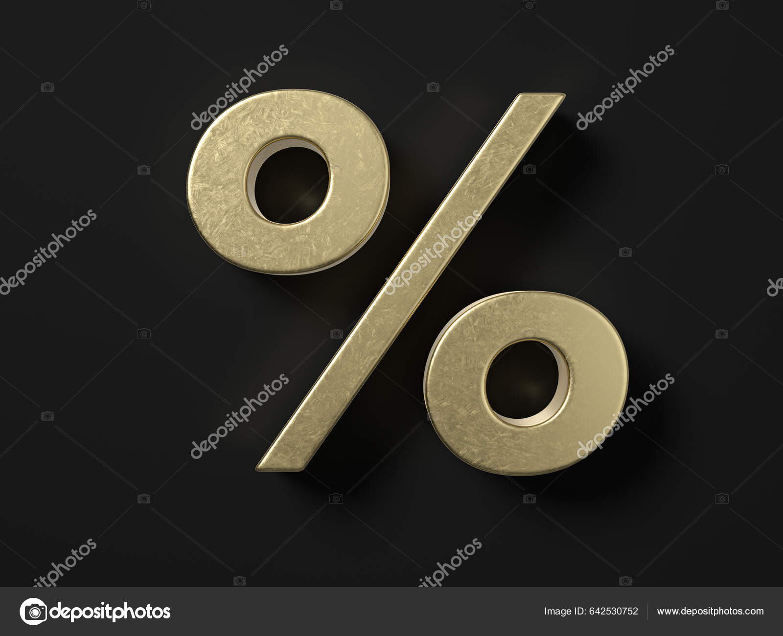 Gold Percentage Symbol Black Background Illustration — Stock Photo ...