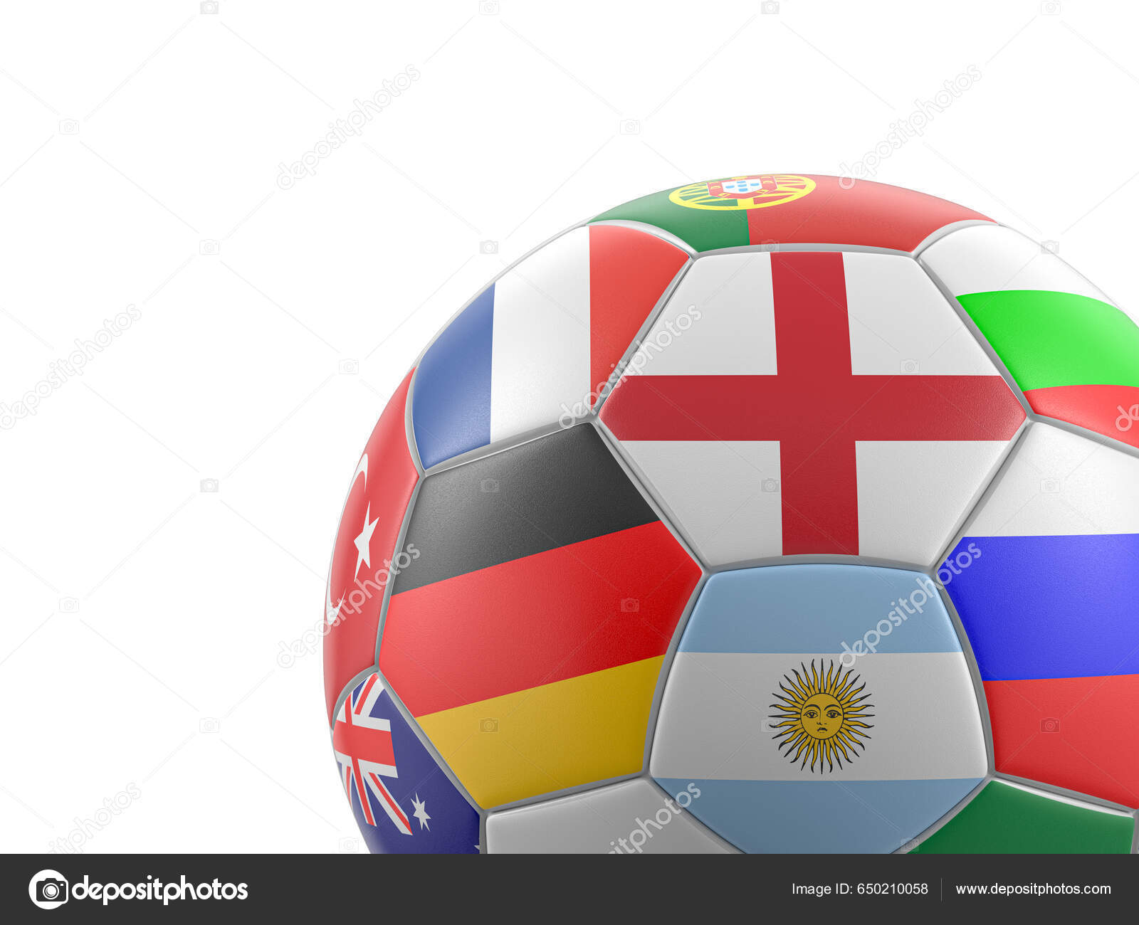 Banderas Nacionales Fútbol Sobre Fondo Blanco Ilustración — Foto de ...