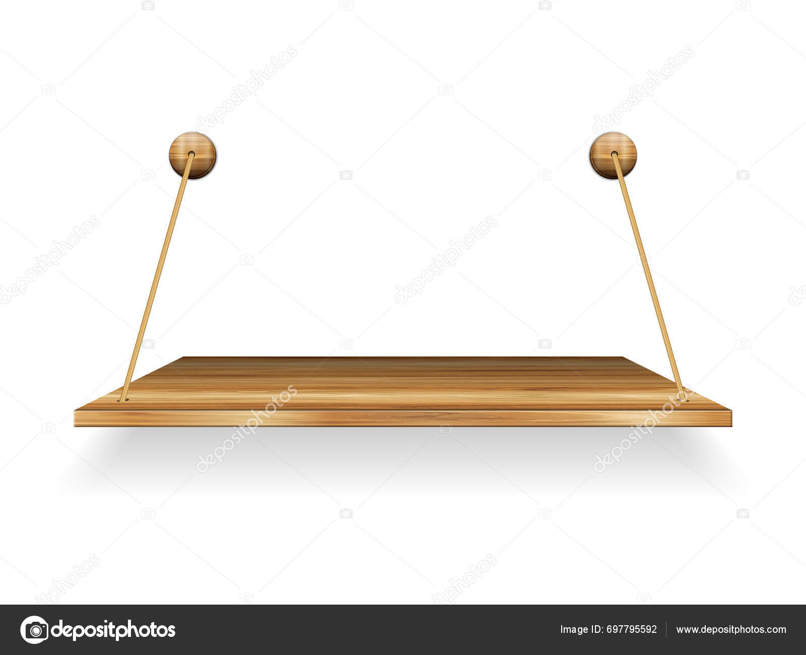 Wooden Shelf White Background Vector Illustration Stock Vector by ...