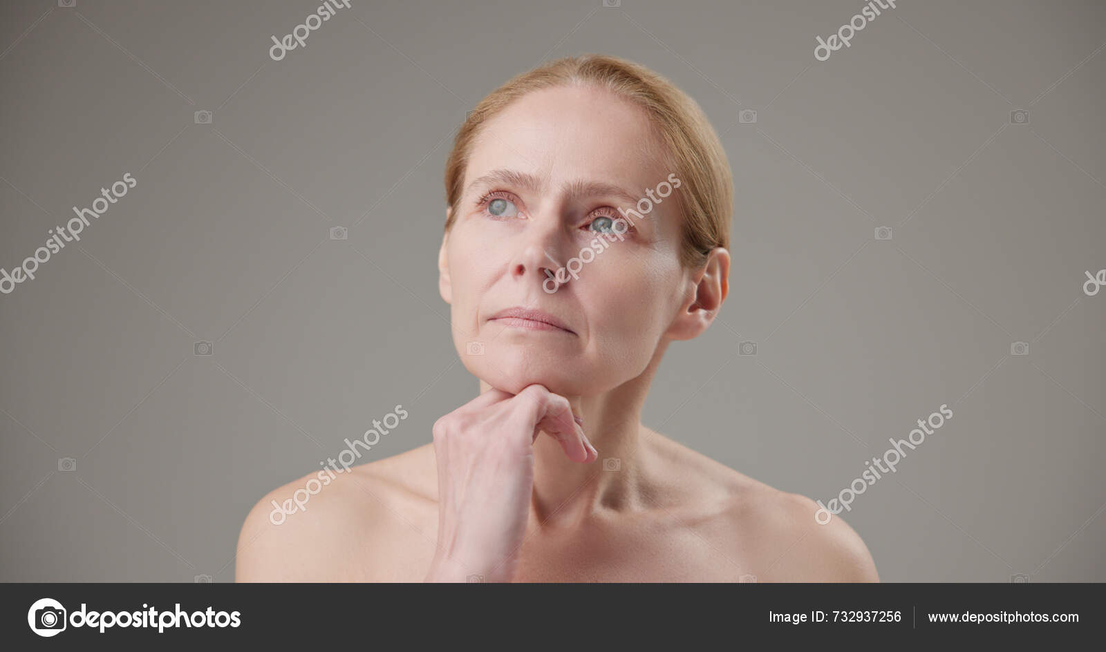 Real People Concept Age Beauty Health Dry Skin Care Beautiful — Stock ...