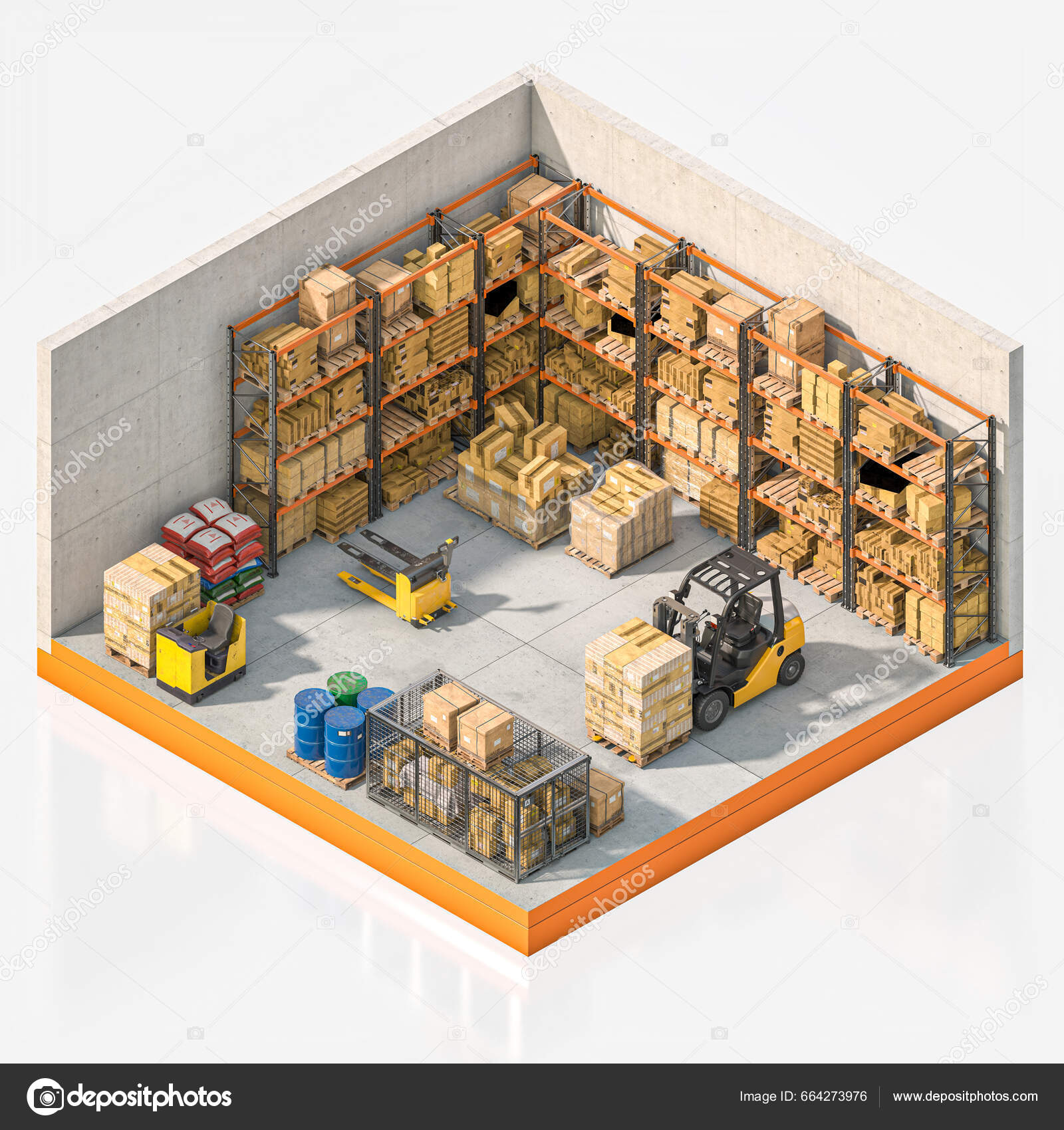 Isometric Render Model Industrial Warehouse — Stock Photo © jukai5 ...