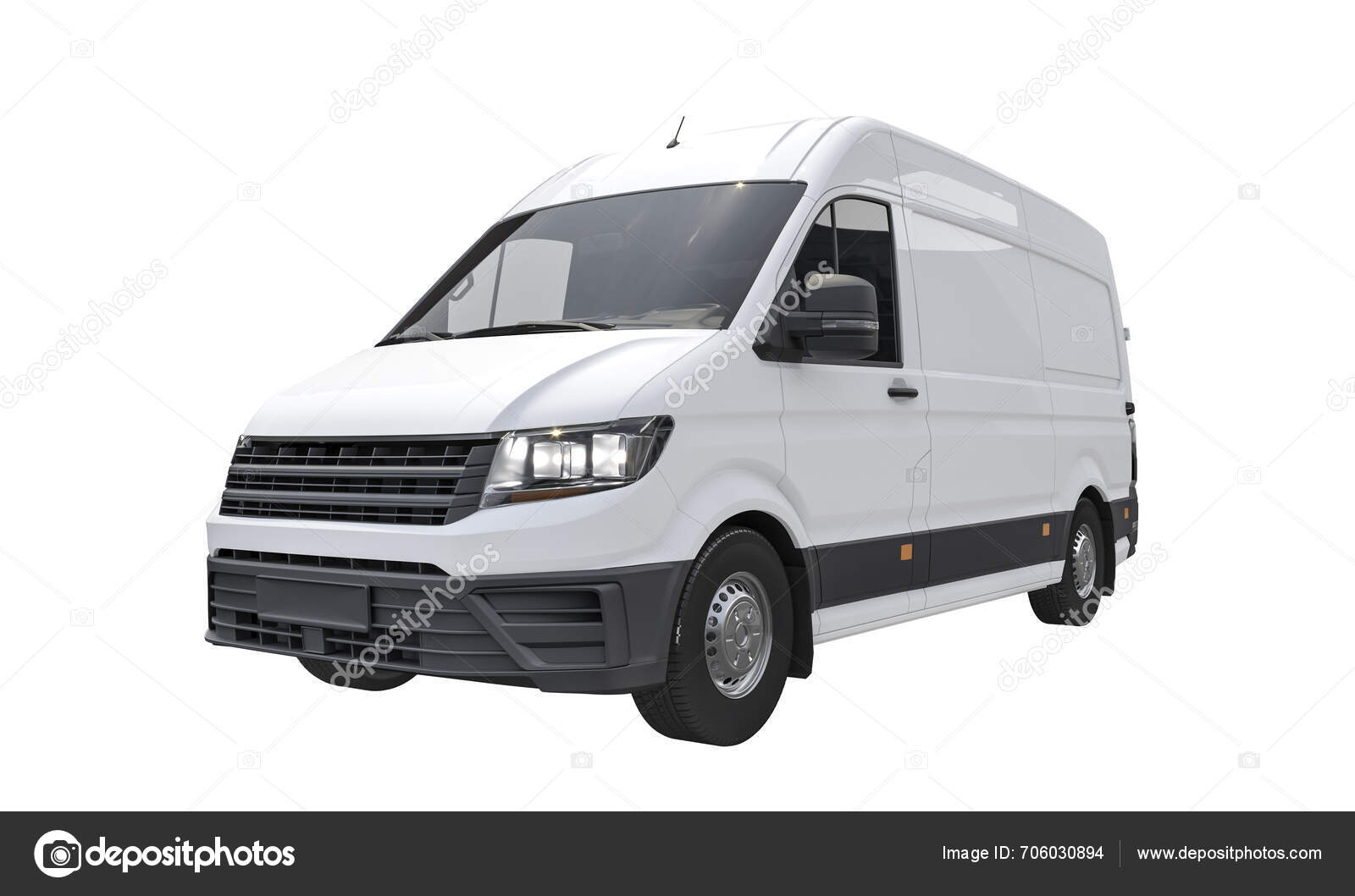 High Resolution Image New Cargo Van Render Isolated White — Stock Photo ...