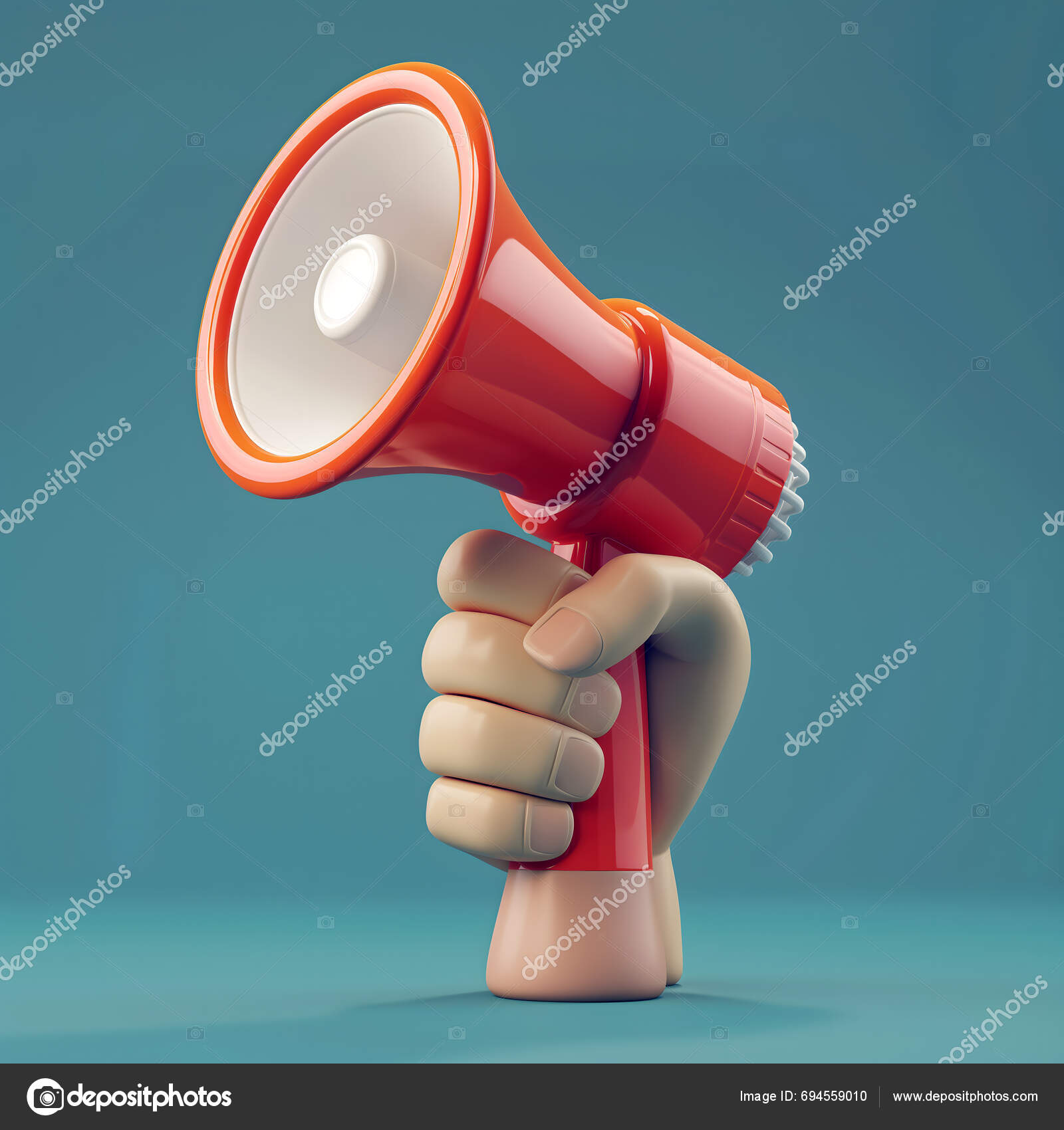 Megaphone Hand Simple Plastic Icon Stock Photo by ©mpavlov 694559010