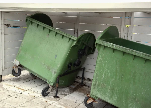 View of the waste containers on a street. - Stock Image - Everypixel