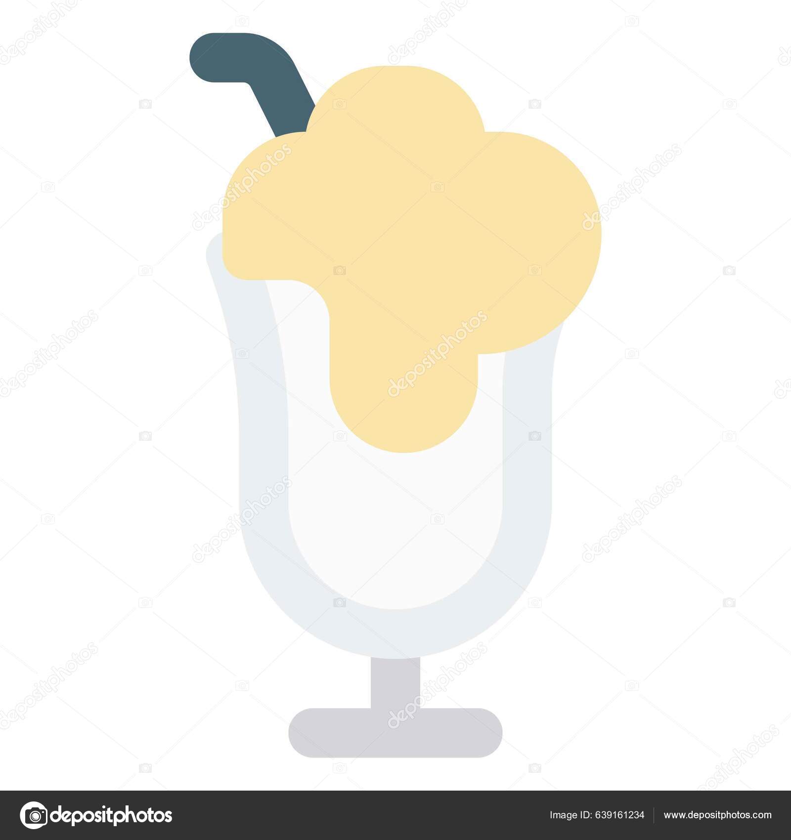 Melted Cream Dripping Milkshake Glass Stock Vector by ©get4net 639161234