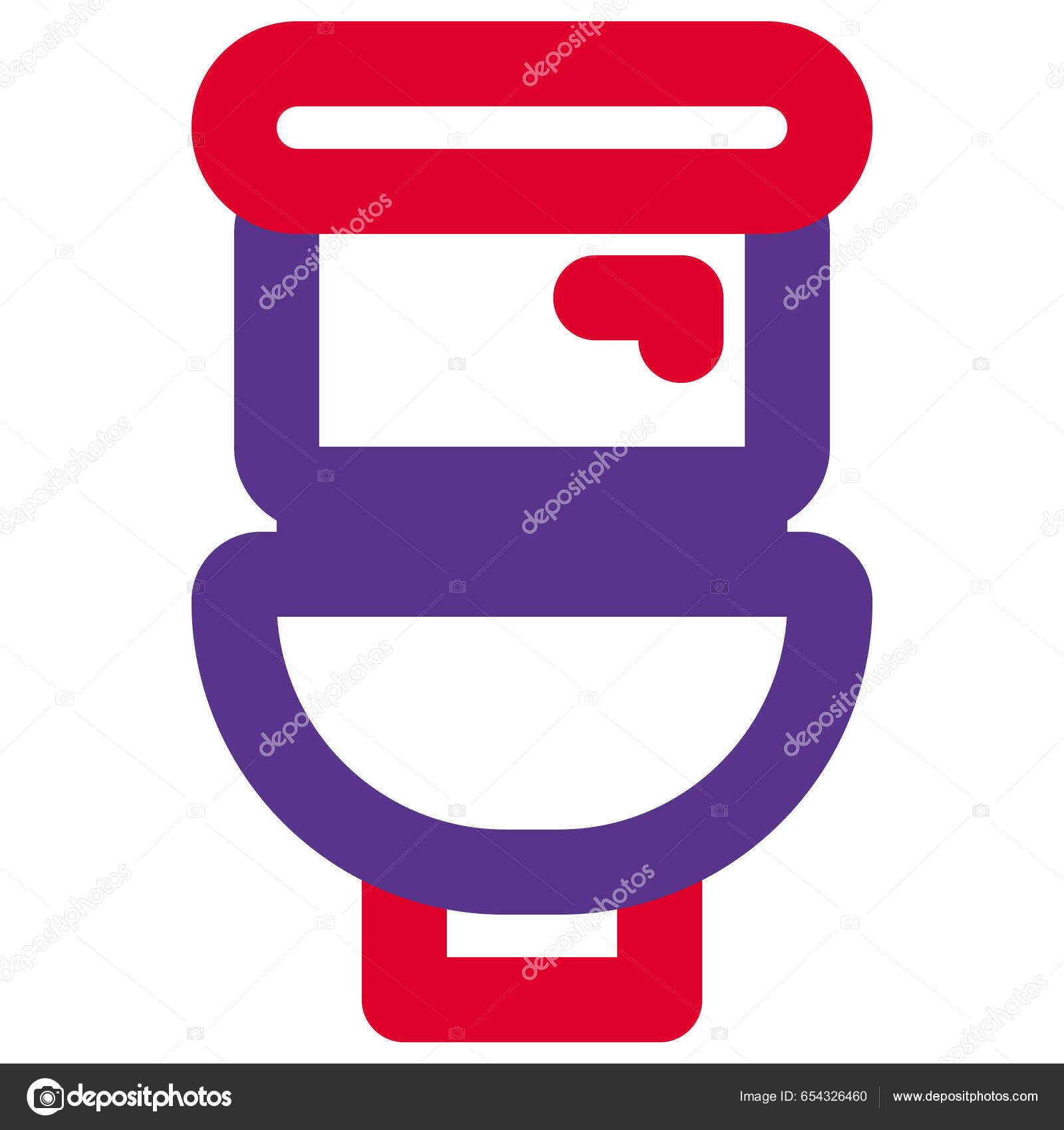 Toilet Colorful Icon White Background Stock Vector by ©get4net 654326460