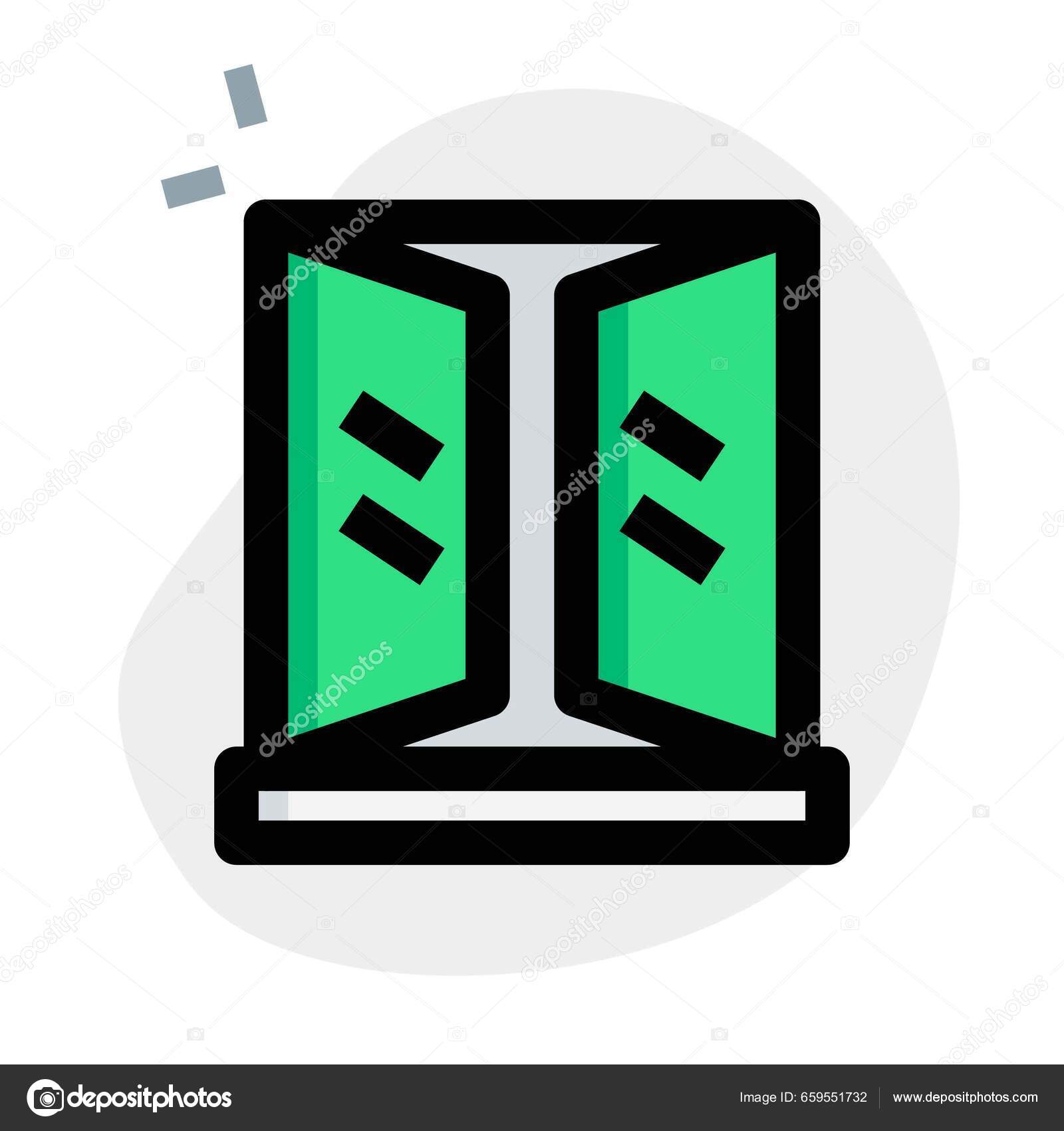 Double Panel Opened Glass Window Stock Vector by ©get4net 659551732