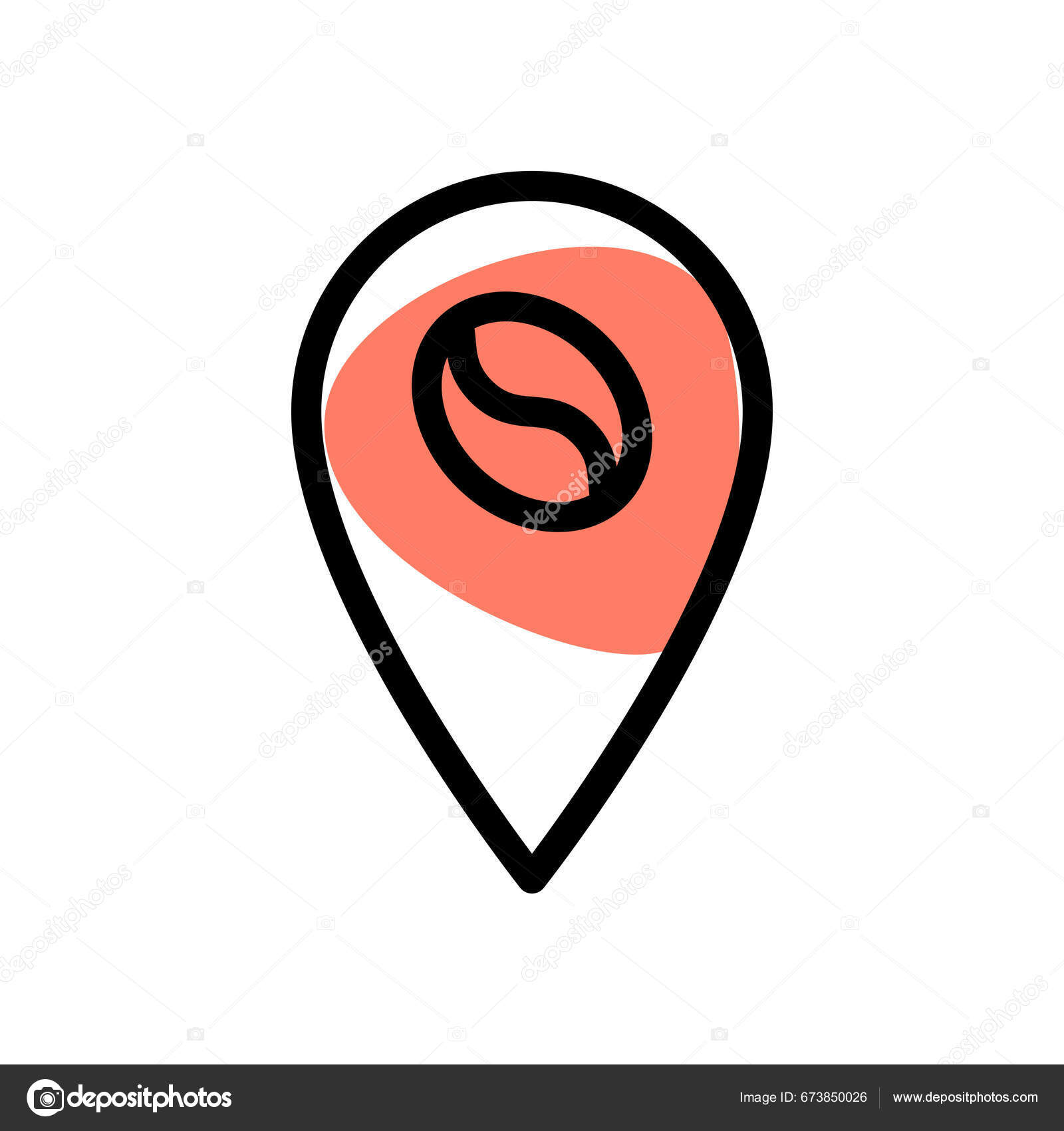 Cafe Location Given Area Map Stock Vector by ©get4net 673850026