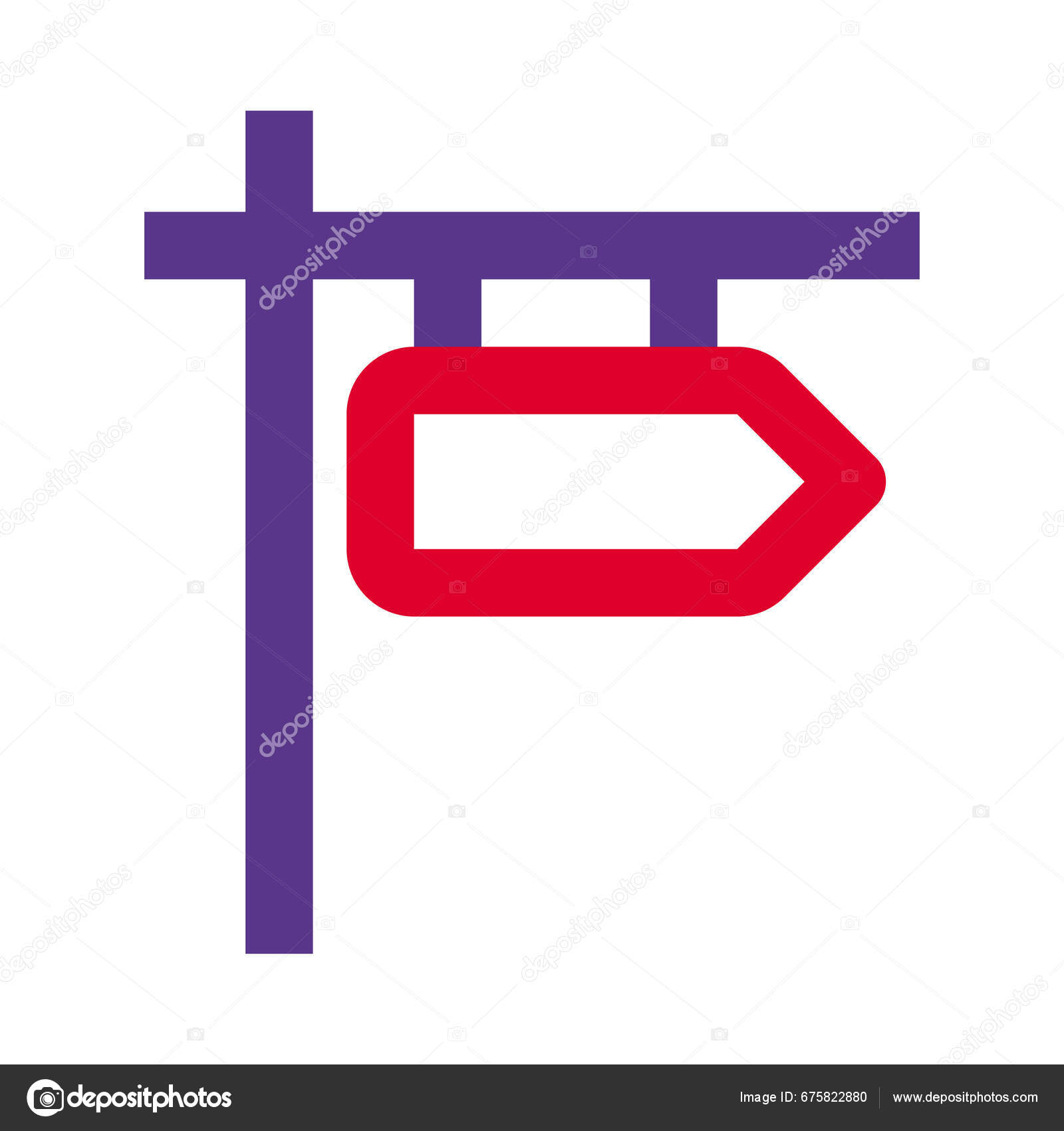 Hanging Road Sign Directional Arrow Stock Vector by ©get4net 675822880