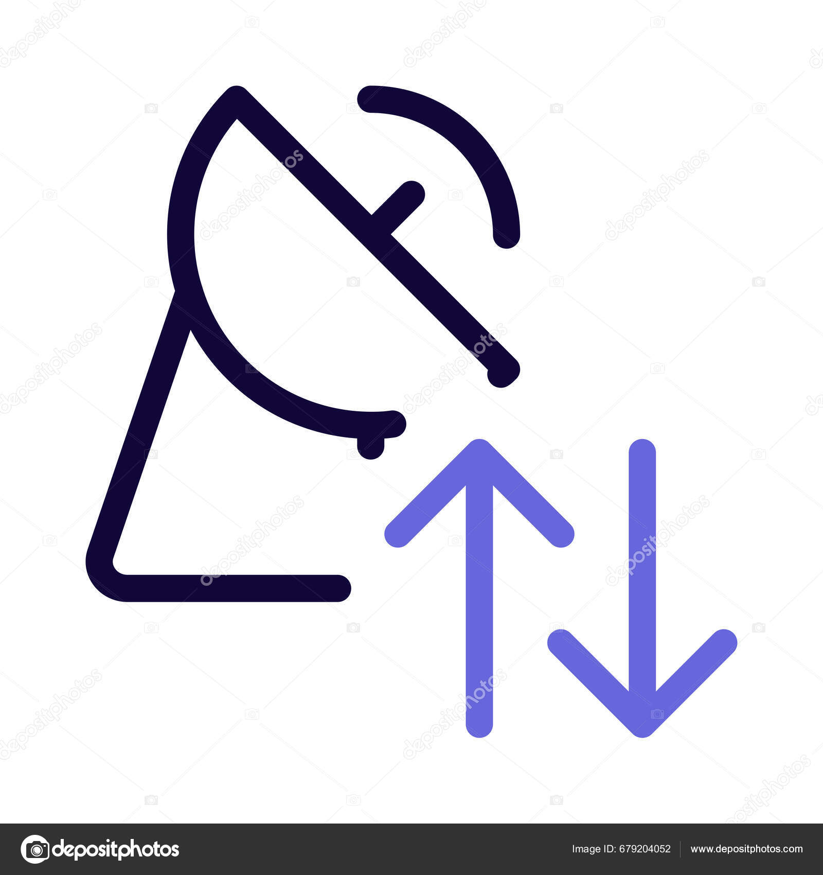 Data Transfer Dish Network Isolated White Background Stock Vector by ...