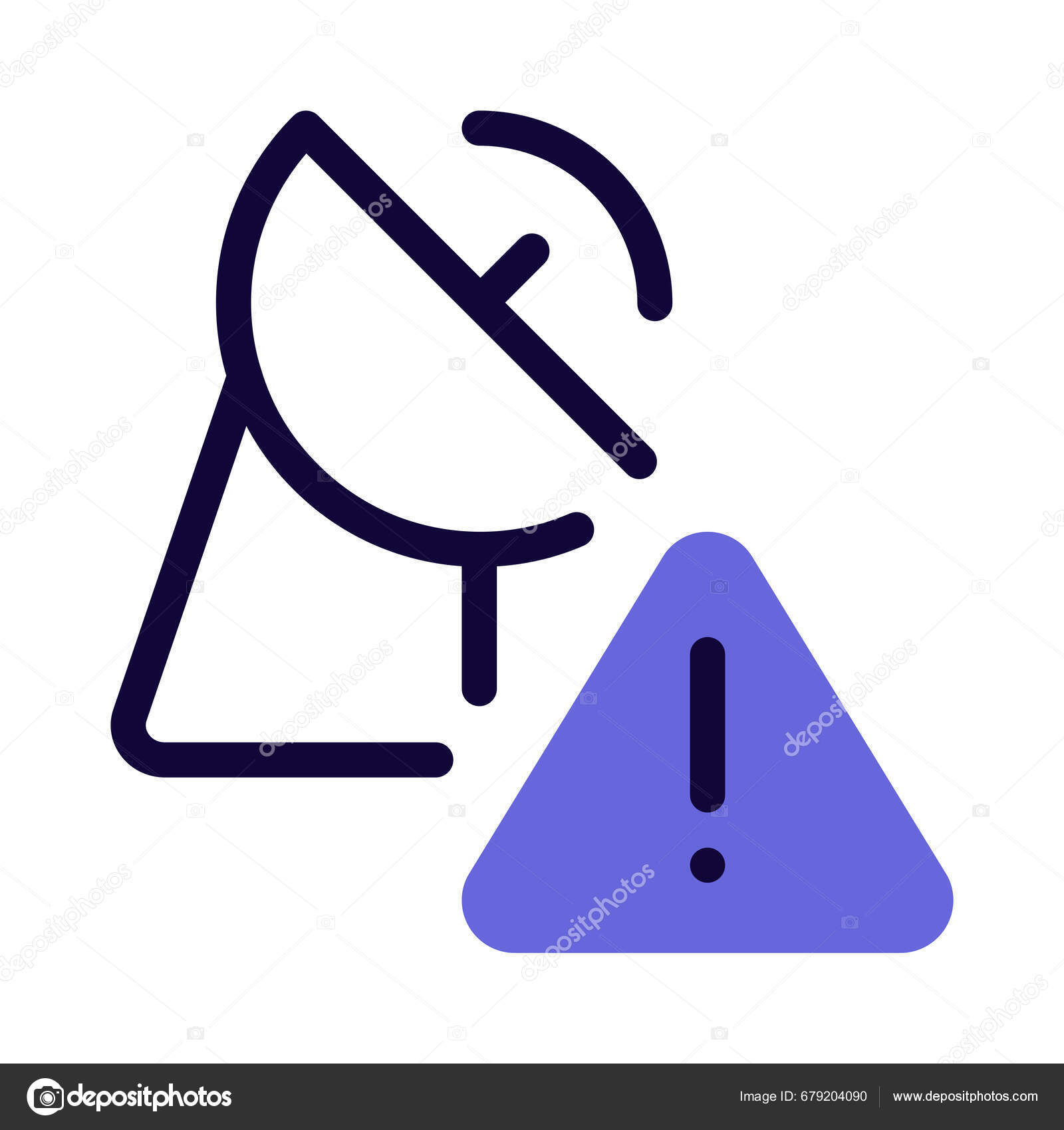 Error Satellite Dish Network Isolated White Background Stock Vector by ...