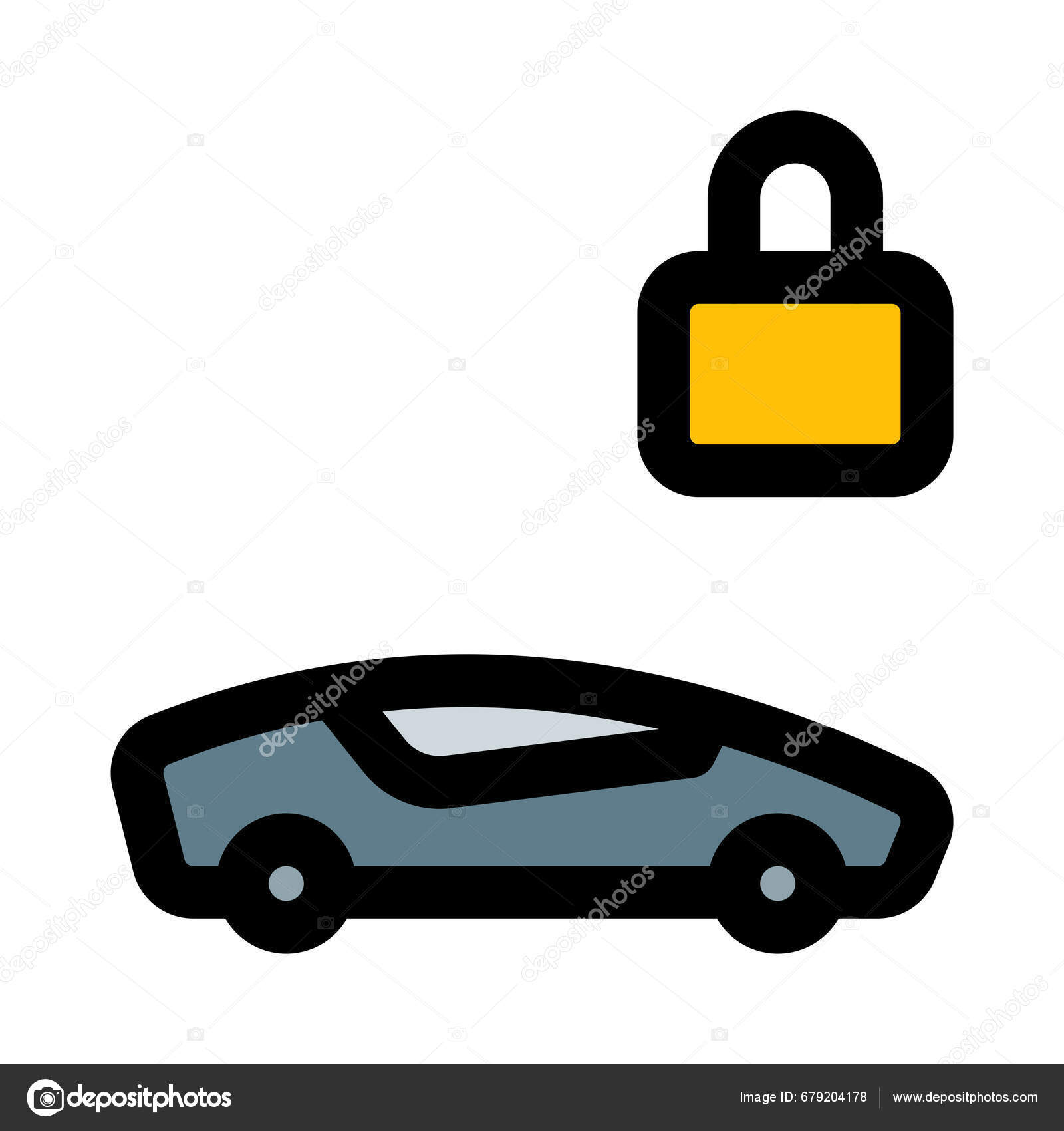 Tesla Car Lock Feature Isolated White Background Stock Vector by ...
