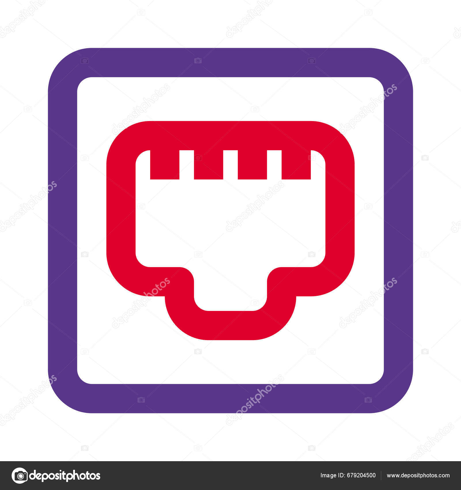 Puerto Red Para Conectividad Internet Aislado Sobre Fondo Blanco Vector ...