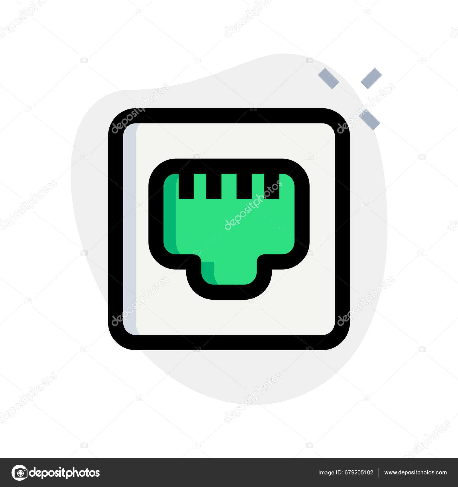 Puerto Red Para Conectividad Internet Aislado Sobre Fondo Blanco Vector ...