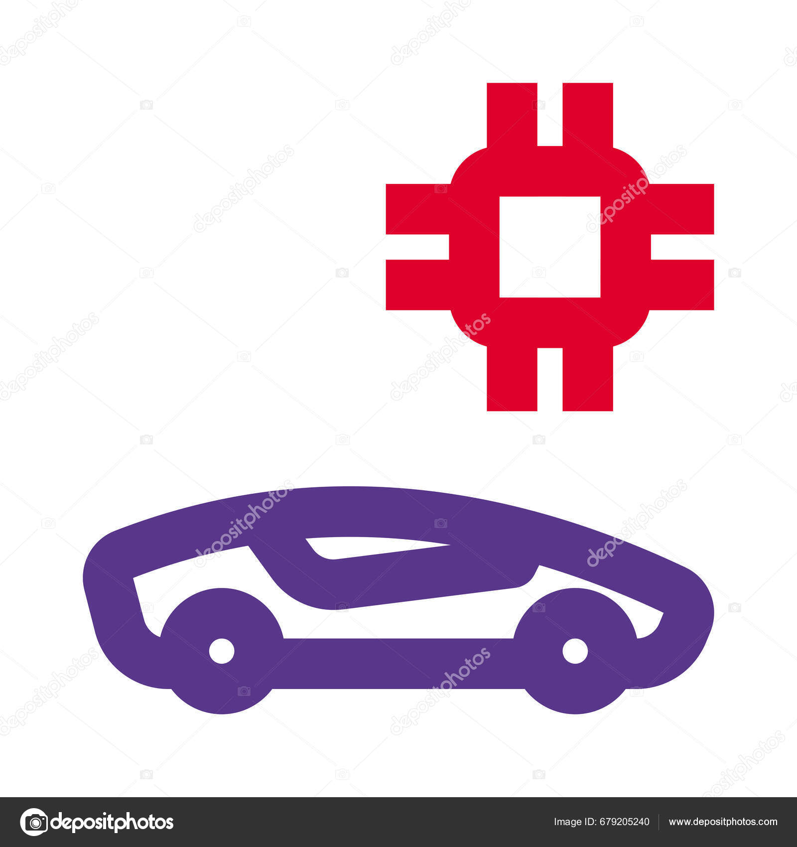 Car Microchip Embedded Isolated White Background Stock Vector by ...