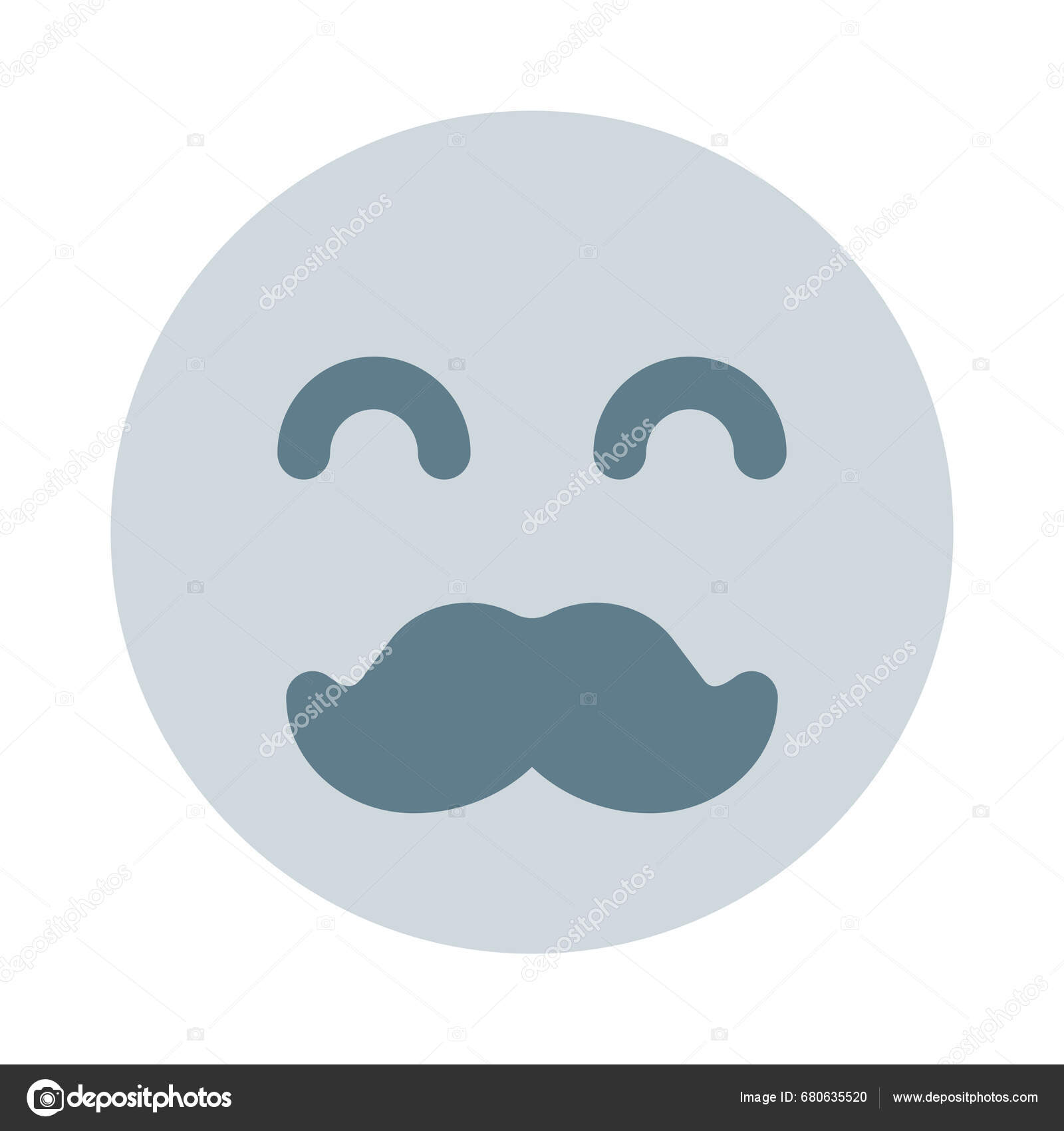 Smiling Emoji Rosto Com Bigode Estilo Dandy Vetor de ©get4net 680635520