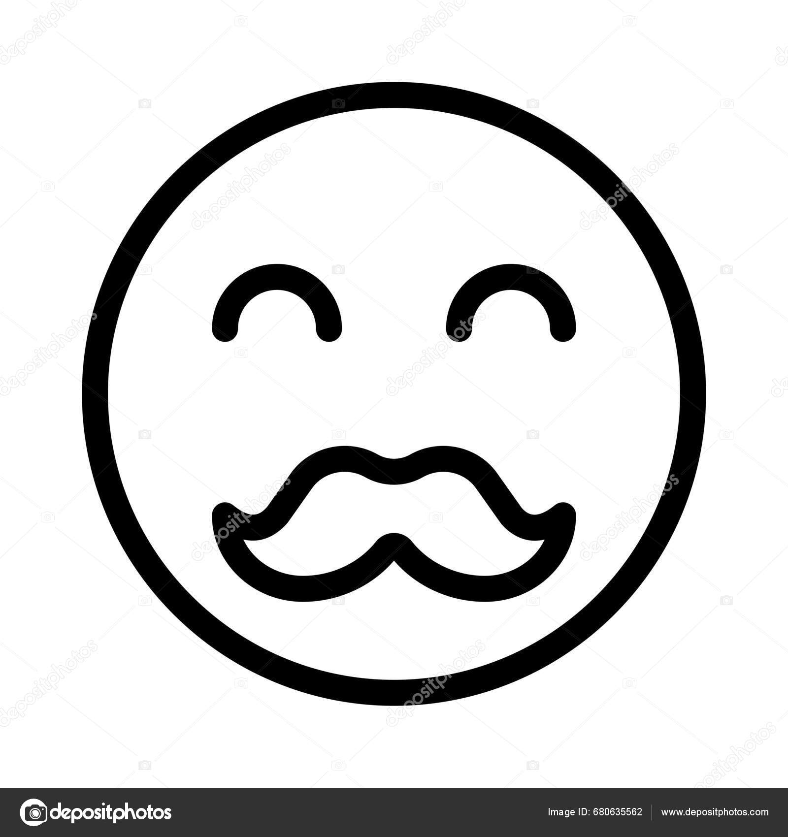 Smiling Emoji Rosto Com Bigode Estilo Dandy Vetor de ©get4net 680635562
