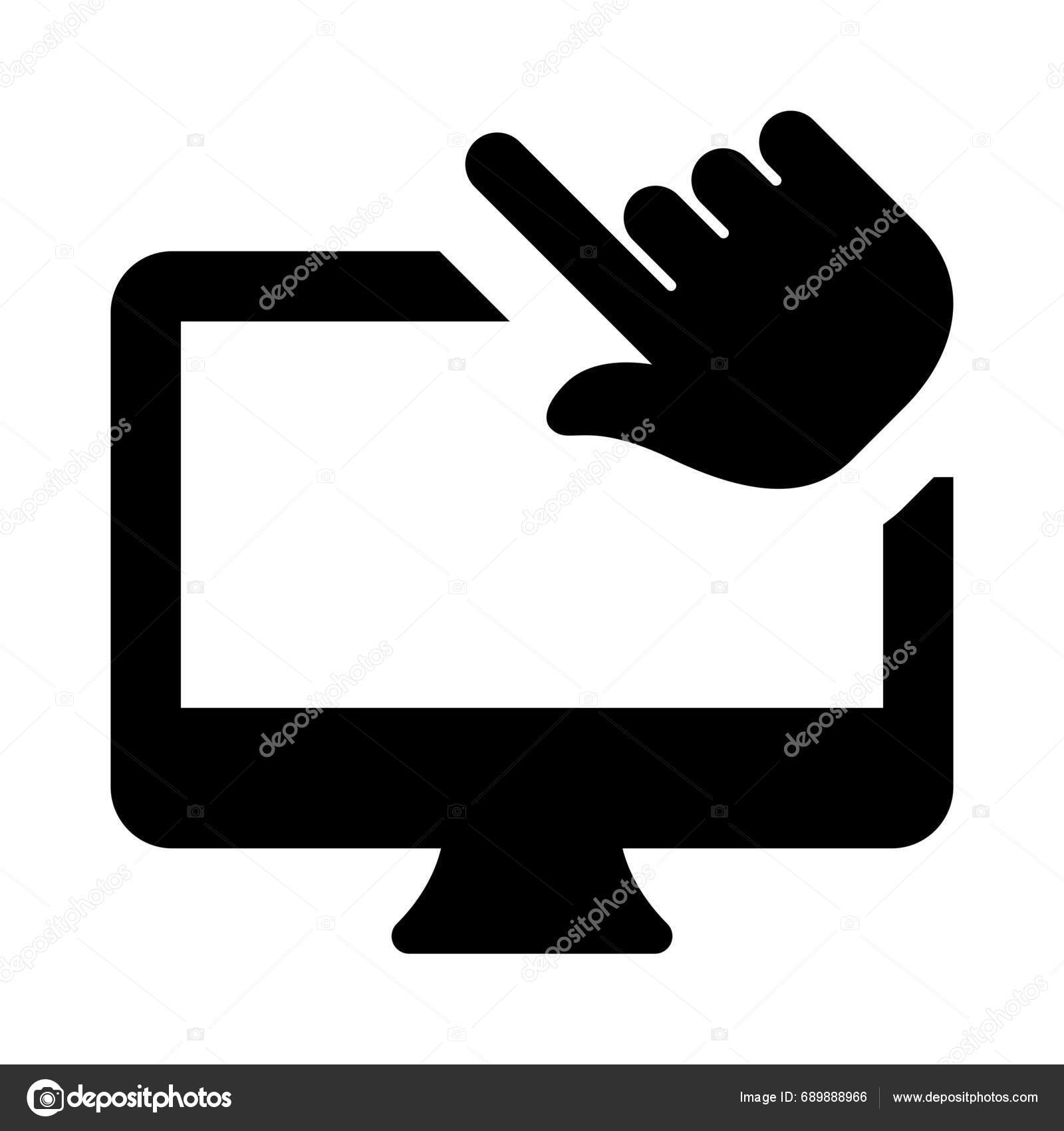 Clicking Desktop Screen Hand Stock Vector by ©get4net 689888966