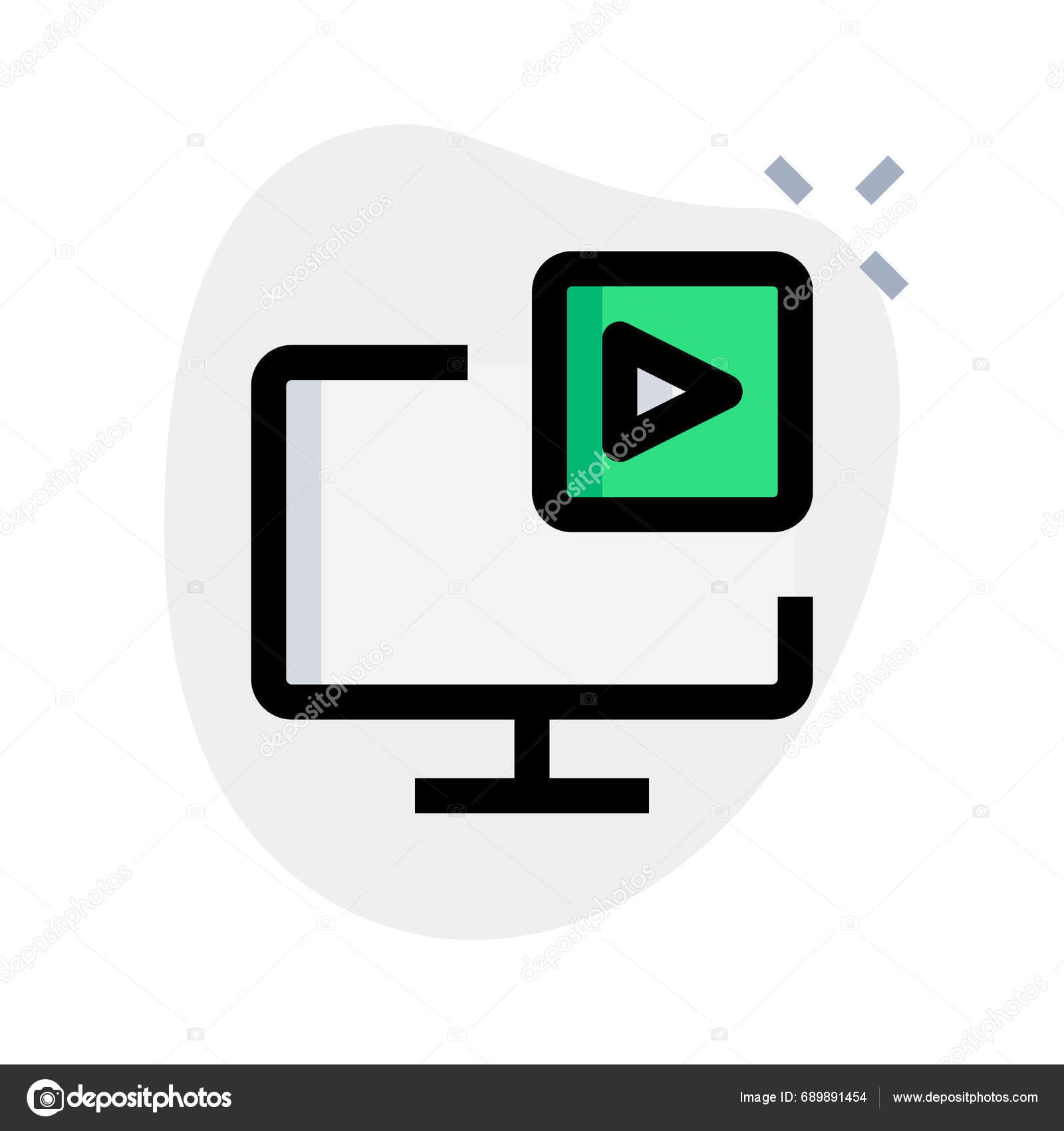 Visual Content Displayed Monitor Screen Stock Vector by ©get4net 689891454