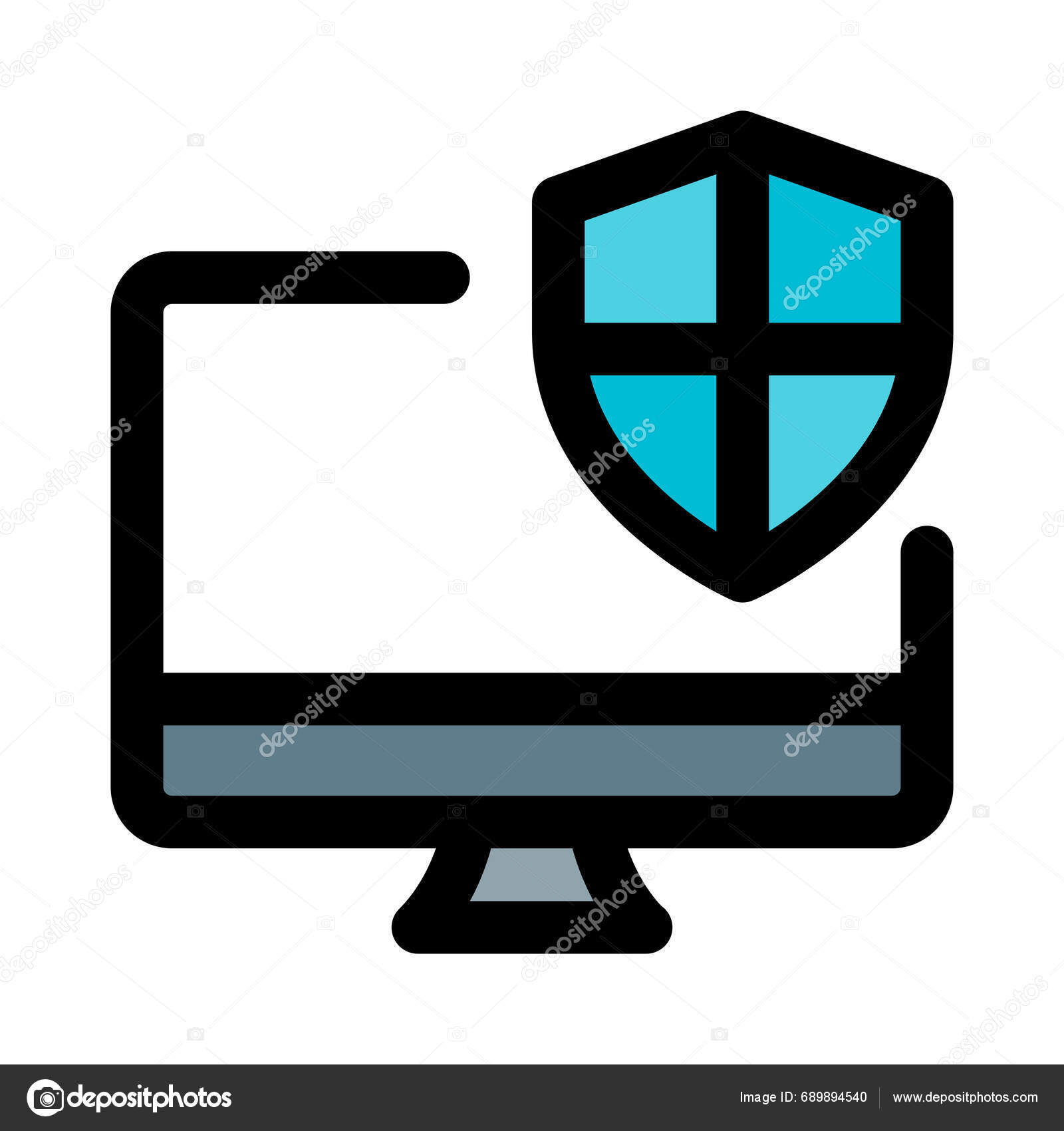 Desktop Shield Provides Security Data Protection Stock Vector by ...