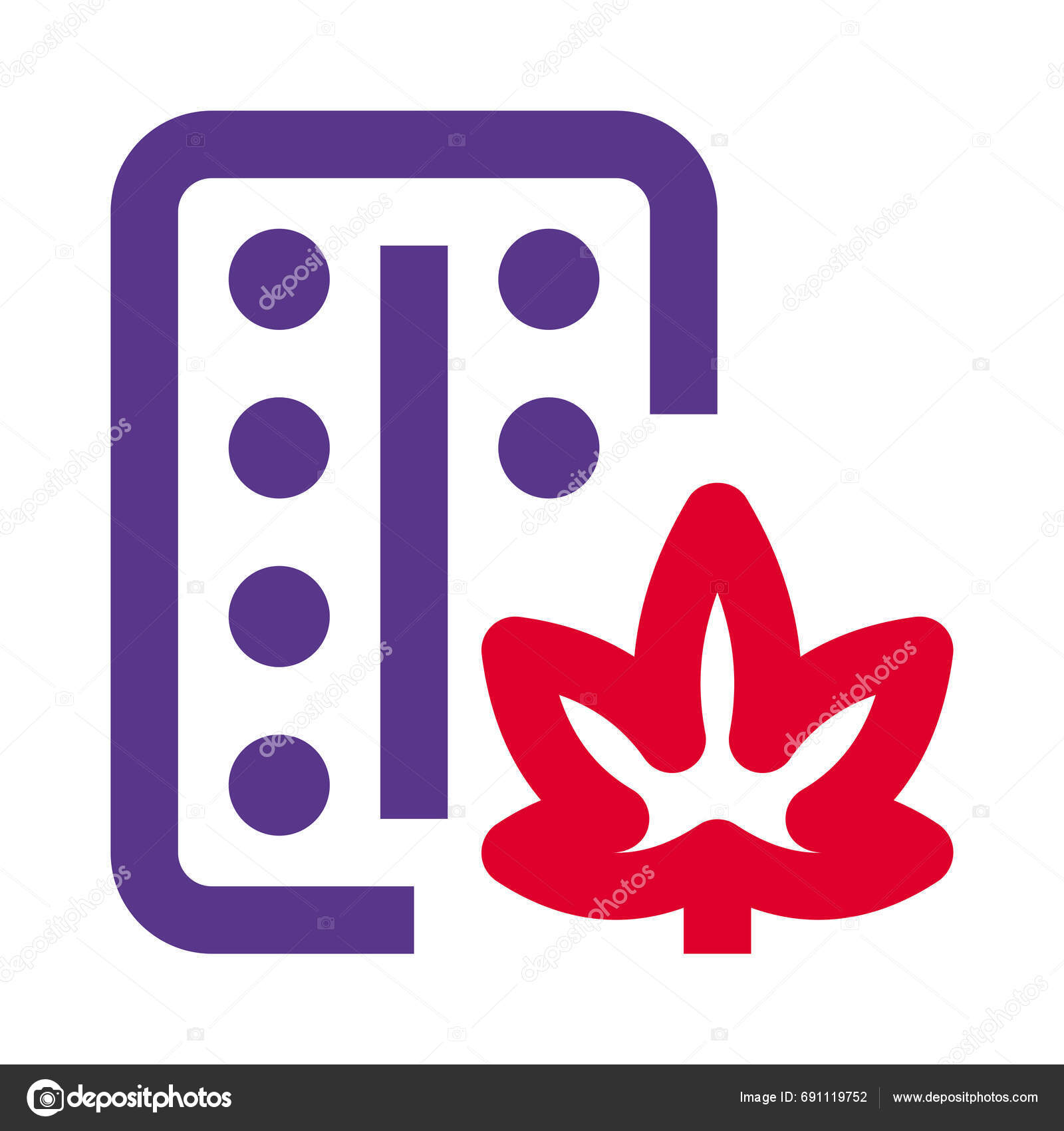 Marijuana Tablets Form Pack Isolated White Background Stock Vector by ...