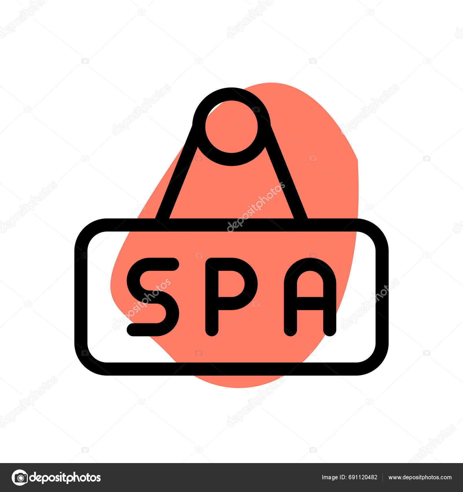 Placa Sinal Spa Layout Isolado Fundo Branco imagem vetorial de get4net ...