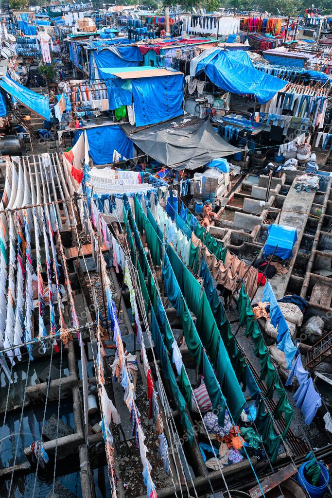MUMBAI, INDIA - 31 DE OCTUBRE DE 2019: Dhobi Ghat Mahalaxmi Dhobi Ghat ...