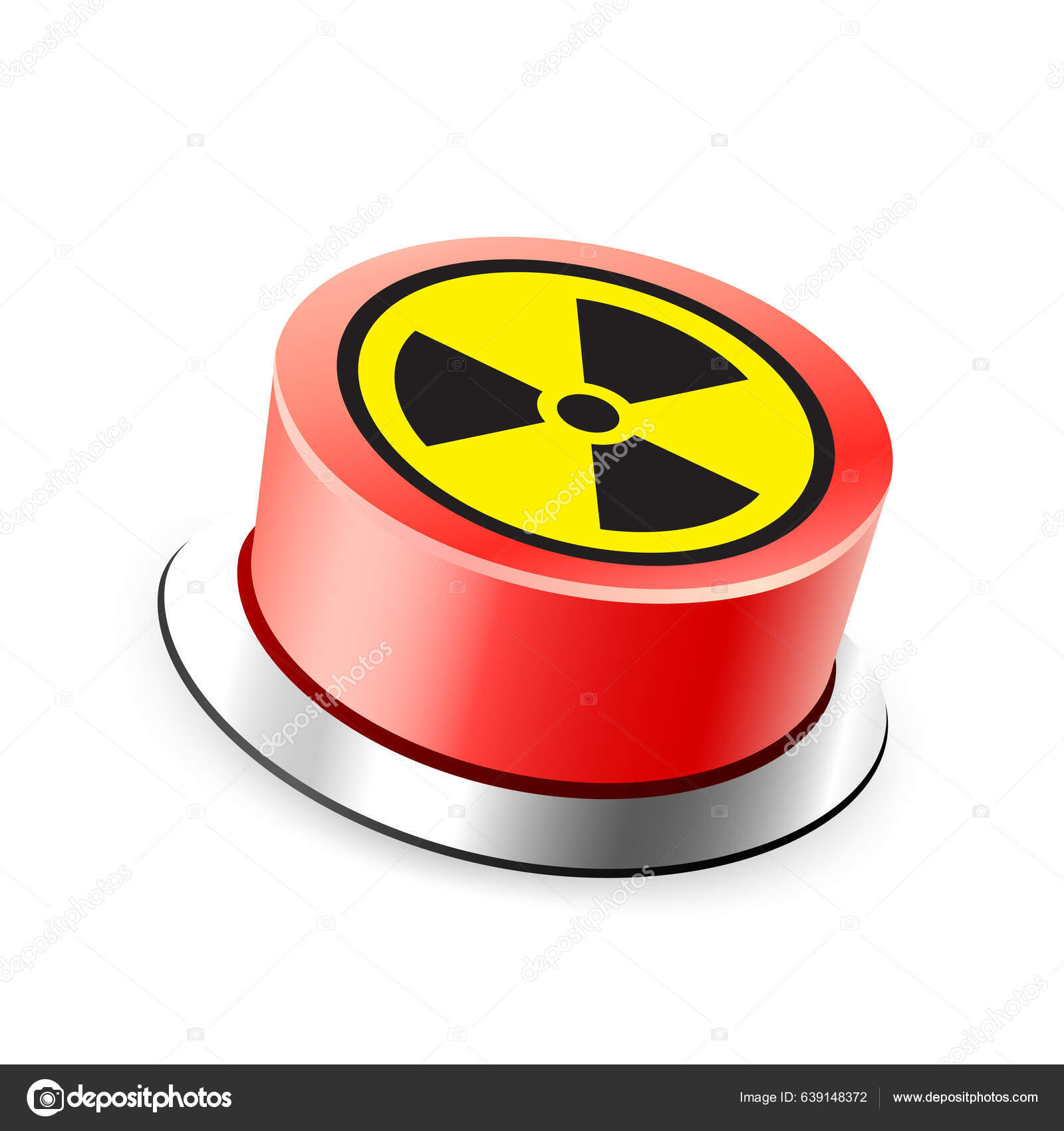 Botón Rojo Lanza Misil Nuclear Conjunto Con Sombra Aislada Sobre Vector ...