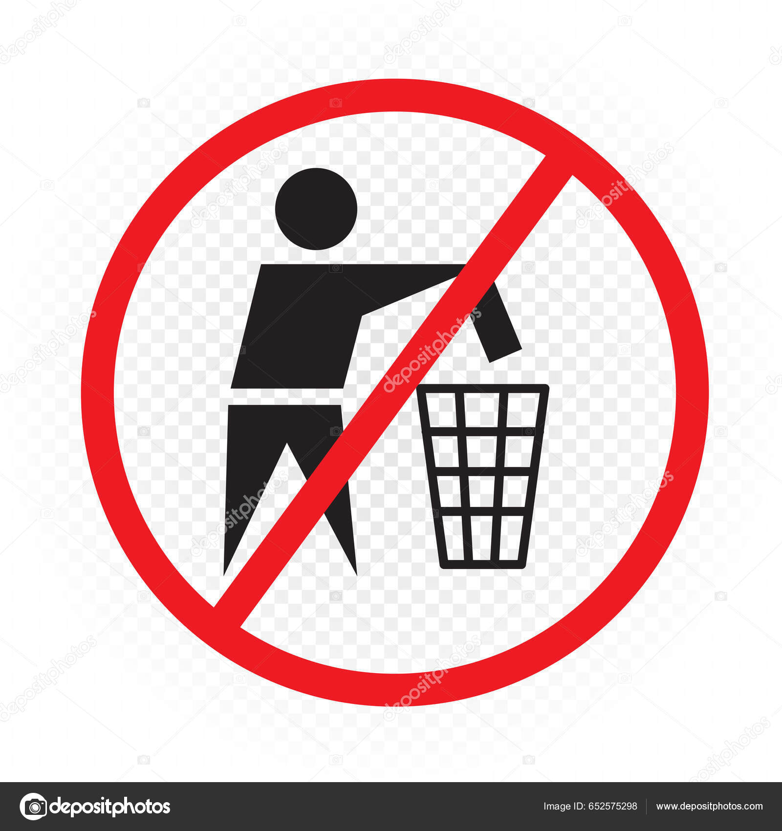 Littering Prohibited Sign White Transparent Background Ecology ...