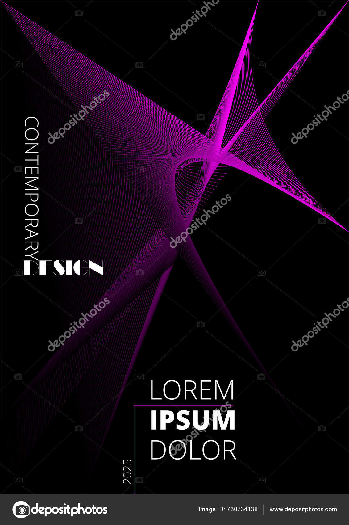 Modern Cover Design Template Calendar 2025 Color Vector Hand Drawn ...