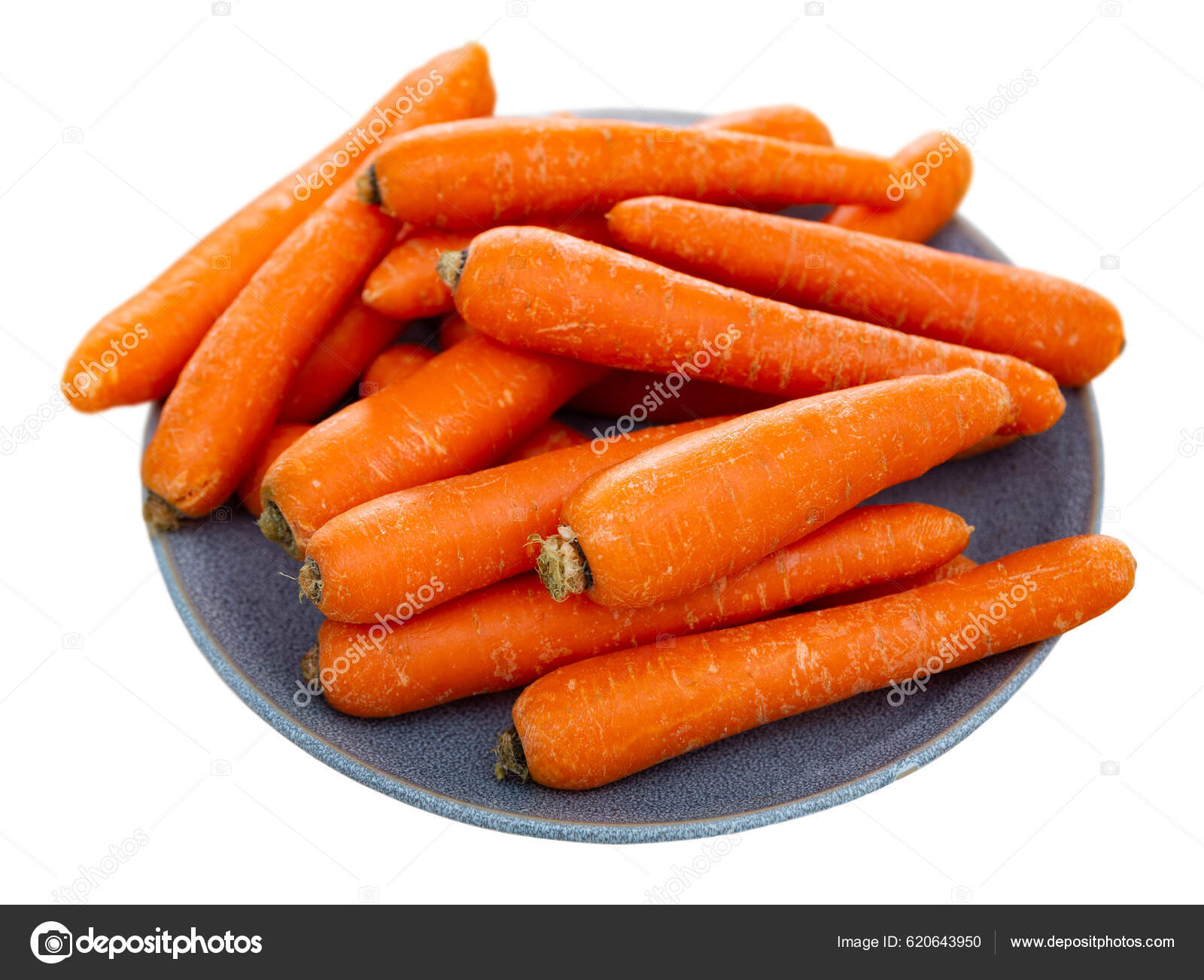 Image Fresh Whole Carrot Plate Ingredients Cooking Isolated White ...