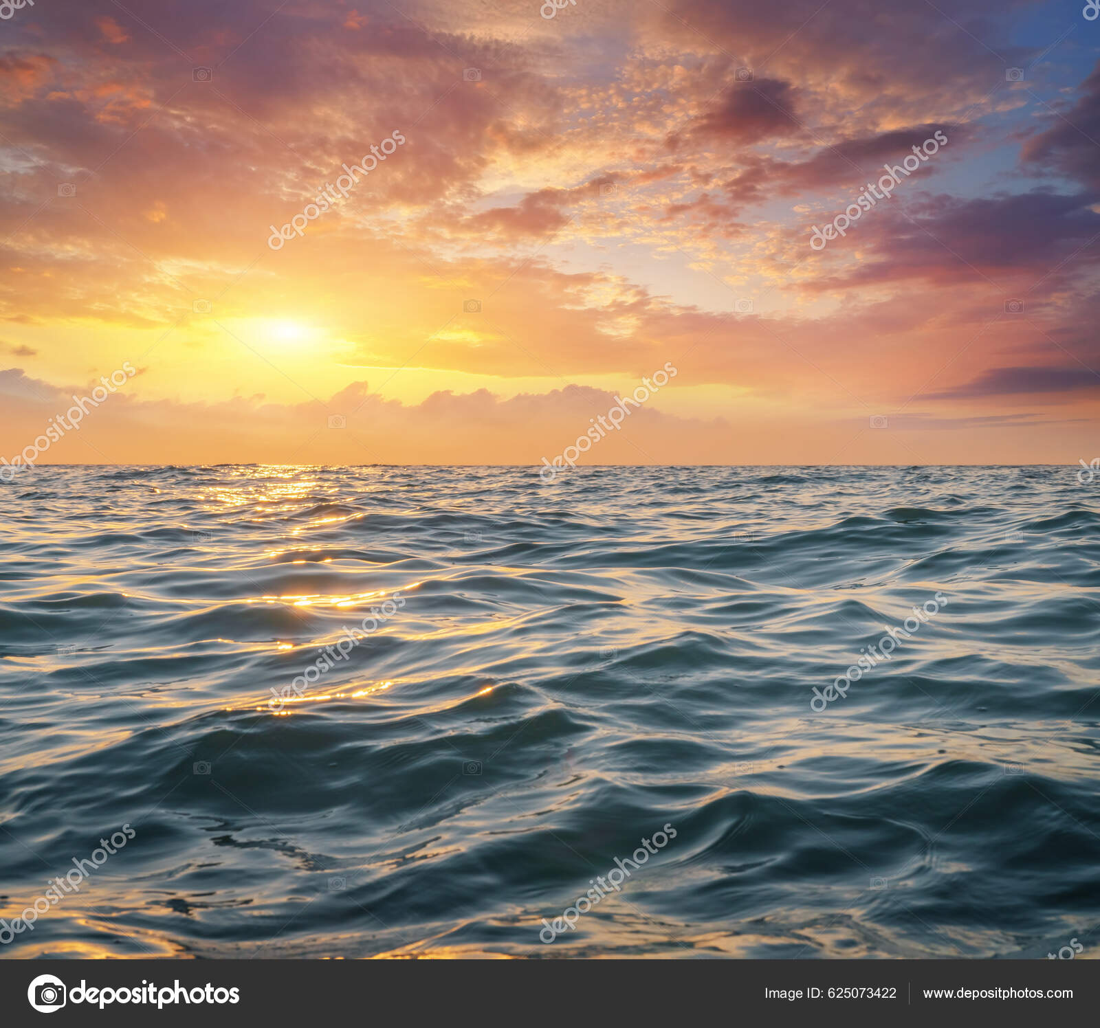 Sea Waves Close Low Angle View Sunset Shot Beautiful Nature Stock Photo ...