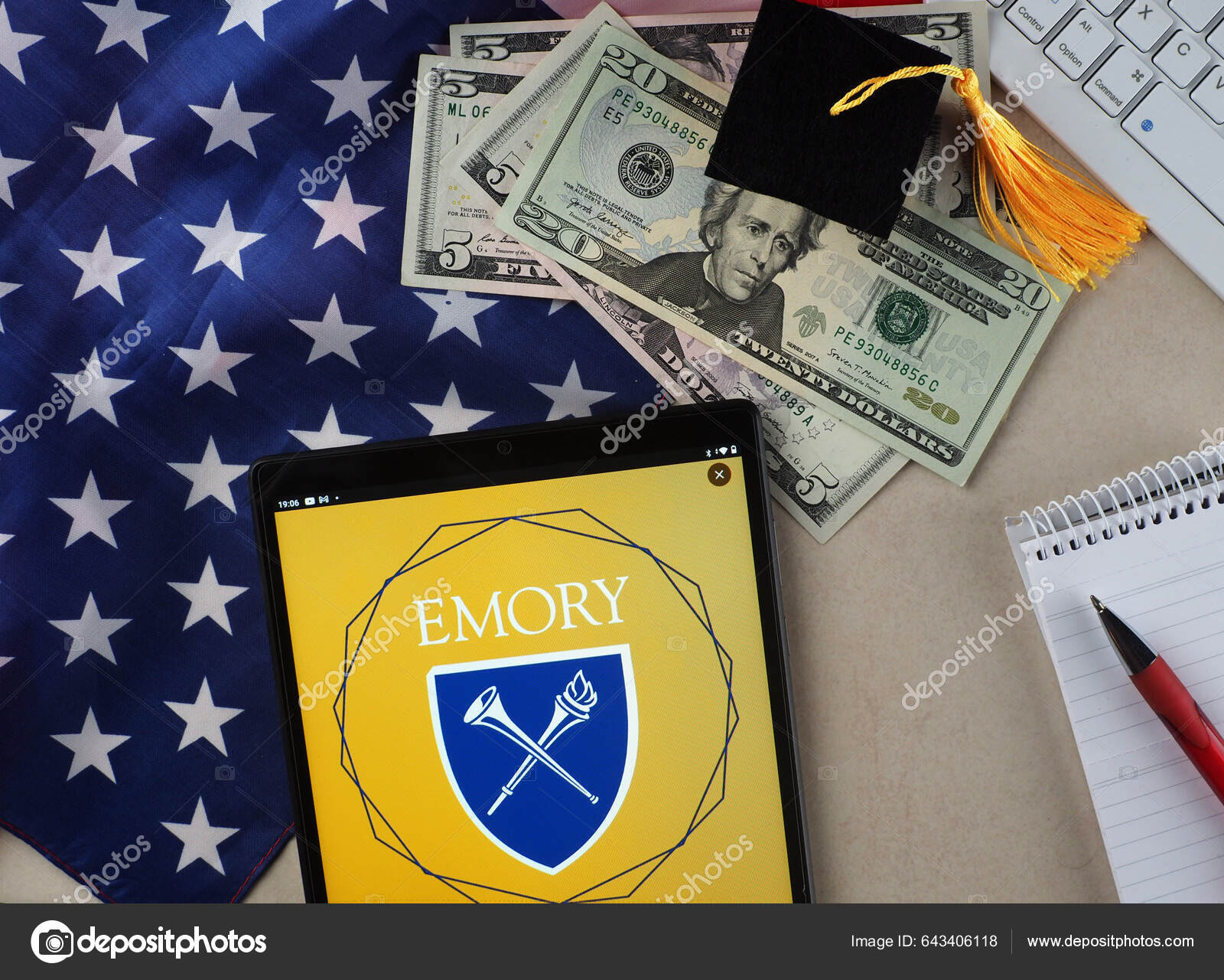 Photo Illustration Emory University Logo Seen Displayed Tablet – Stock ...