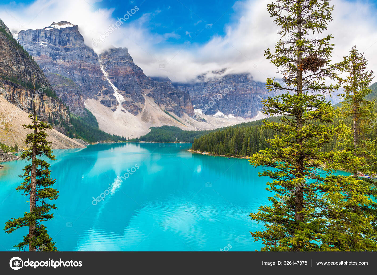 Panoramic View Lake Moraine Banff National Park Canada — Stock Photo © bloodua #626147878