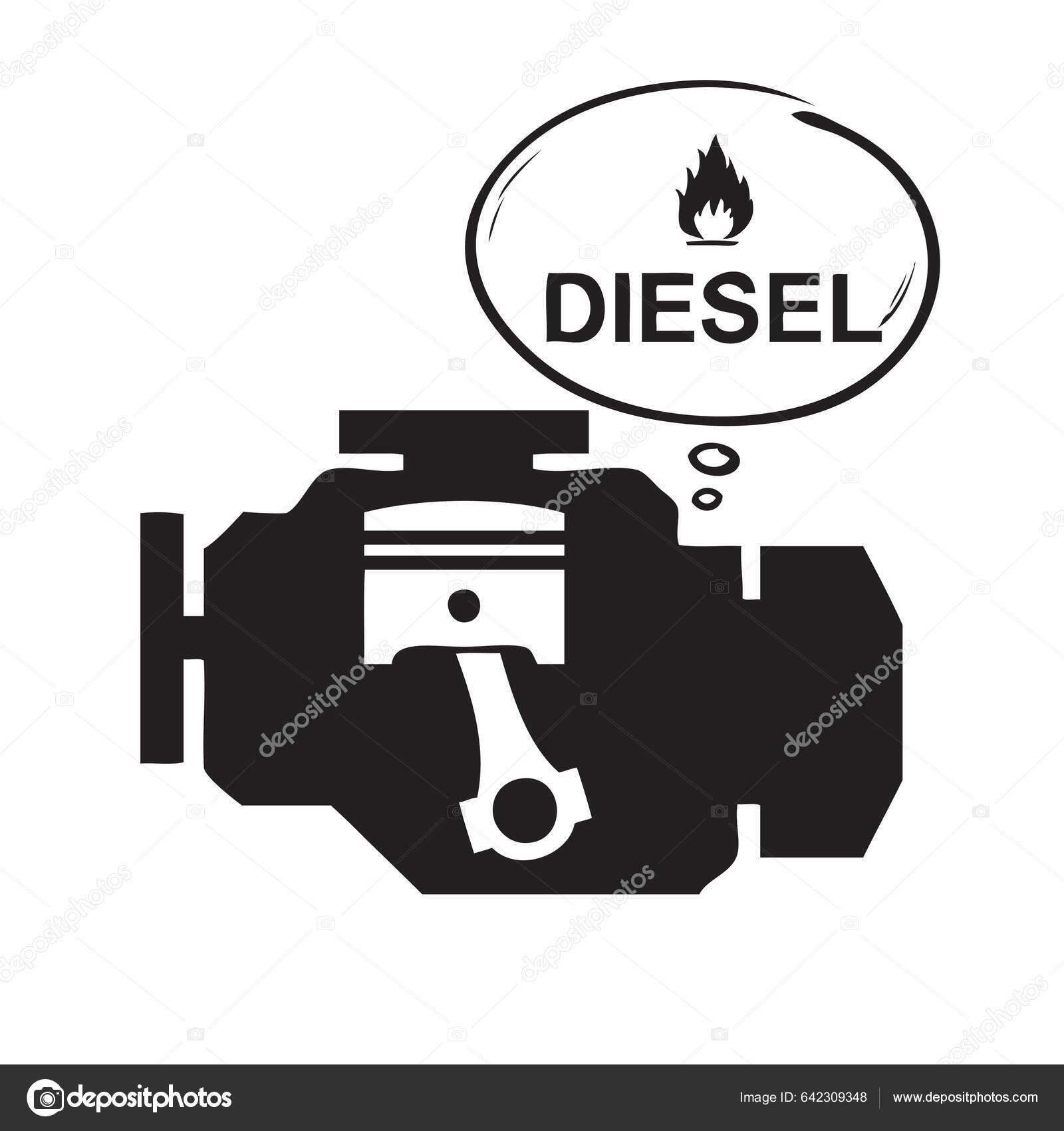 Diesel Engine Internal Combustion Engine Uses Diesel Fuel Stock Vector ...