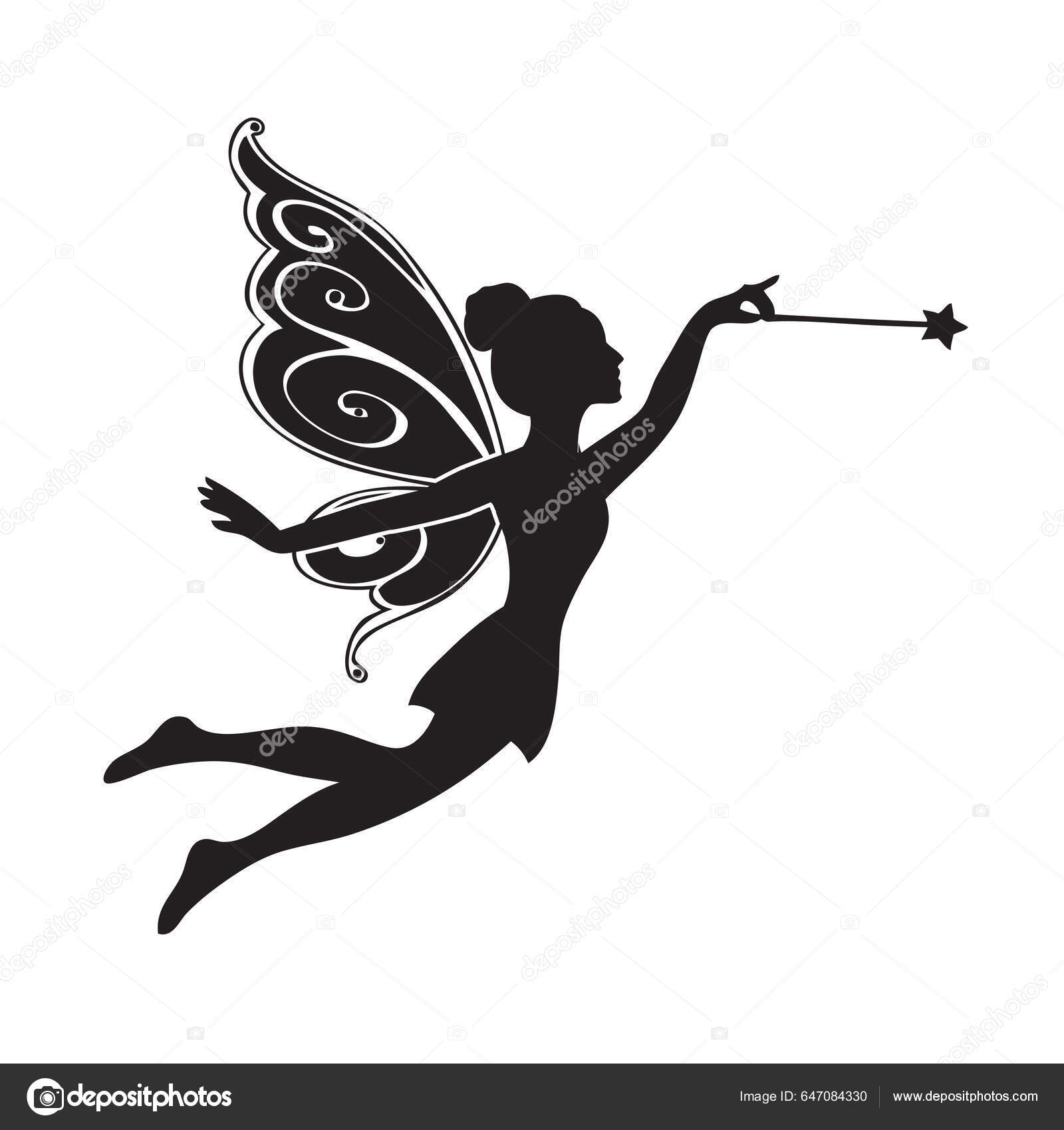 Fairy Wings Magic Wand Vector Illustration Stock Vector by ...