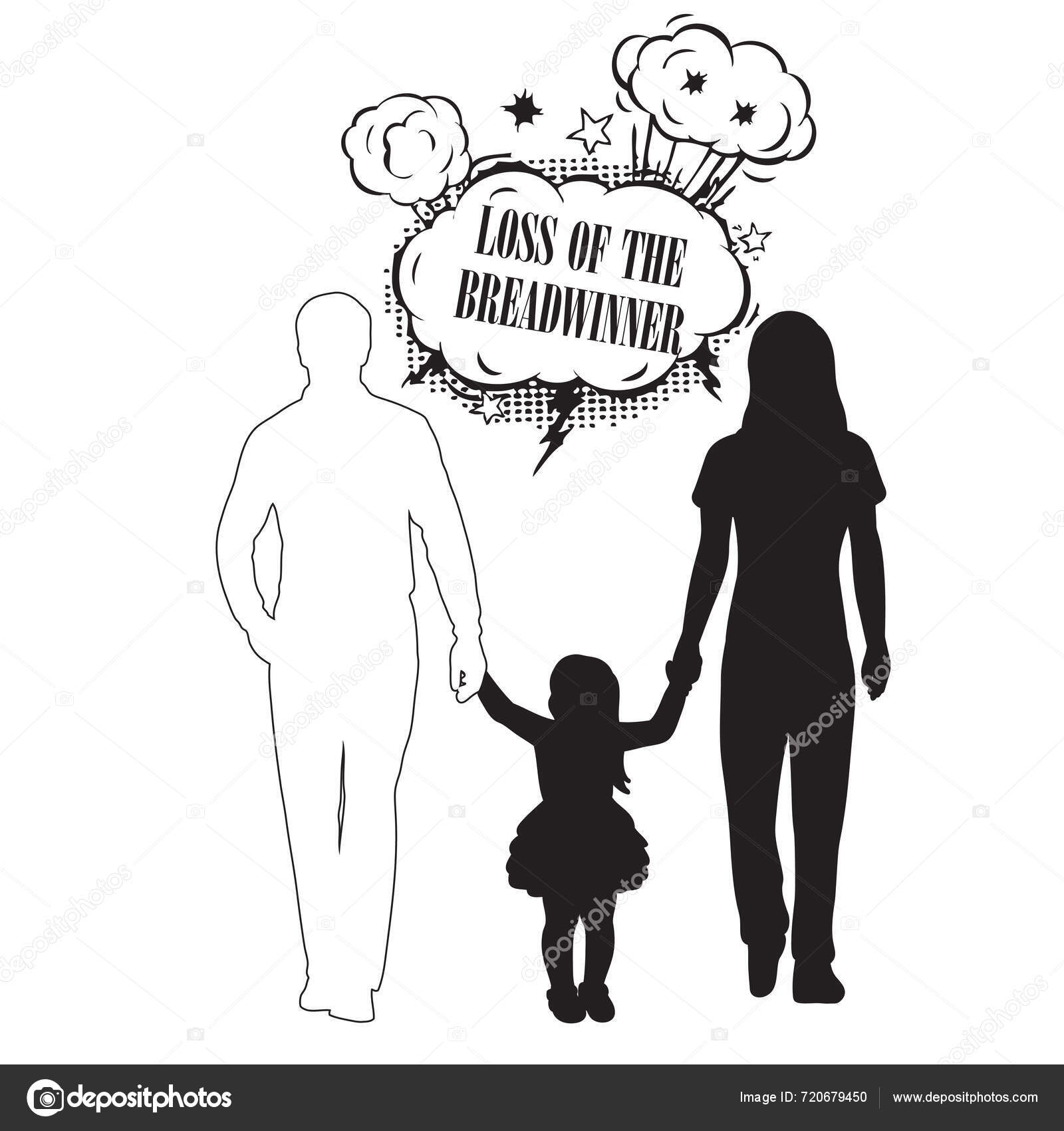 Pérdida Del Sostén Familia Ilustración Vectorial Vector de stock ...