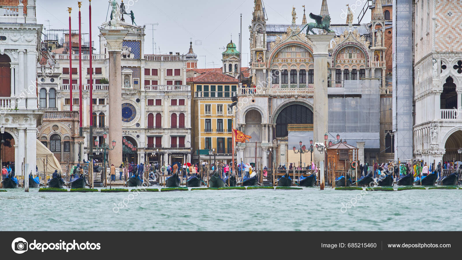 Panorama San Marco Waterfront Venezia Colorful Venetian Buildings ...