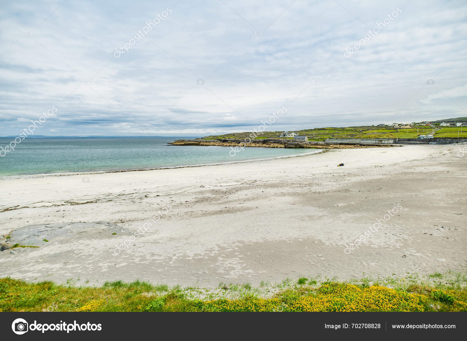 Wide Sandy Kilmurvey Beach Inishmore Maior Das Ilhas Aran Galway ...
