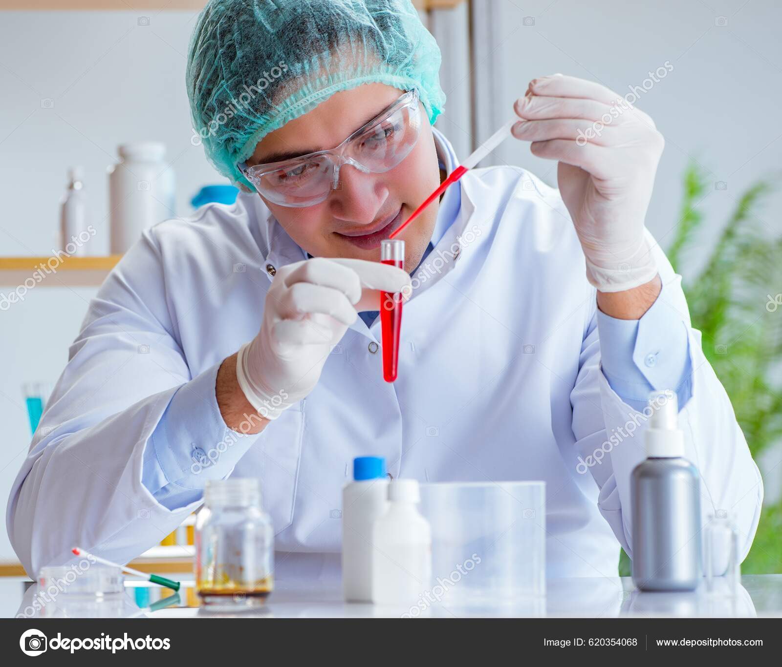 Young Doctor Working Blood Test Lab Hospital — Stock Photo © Elnur ...