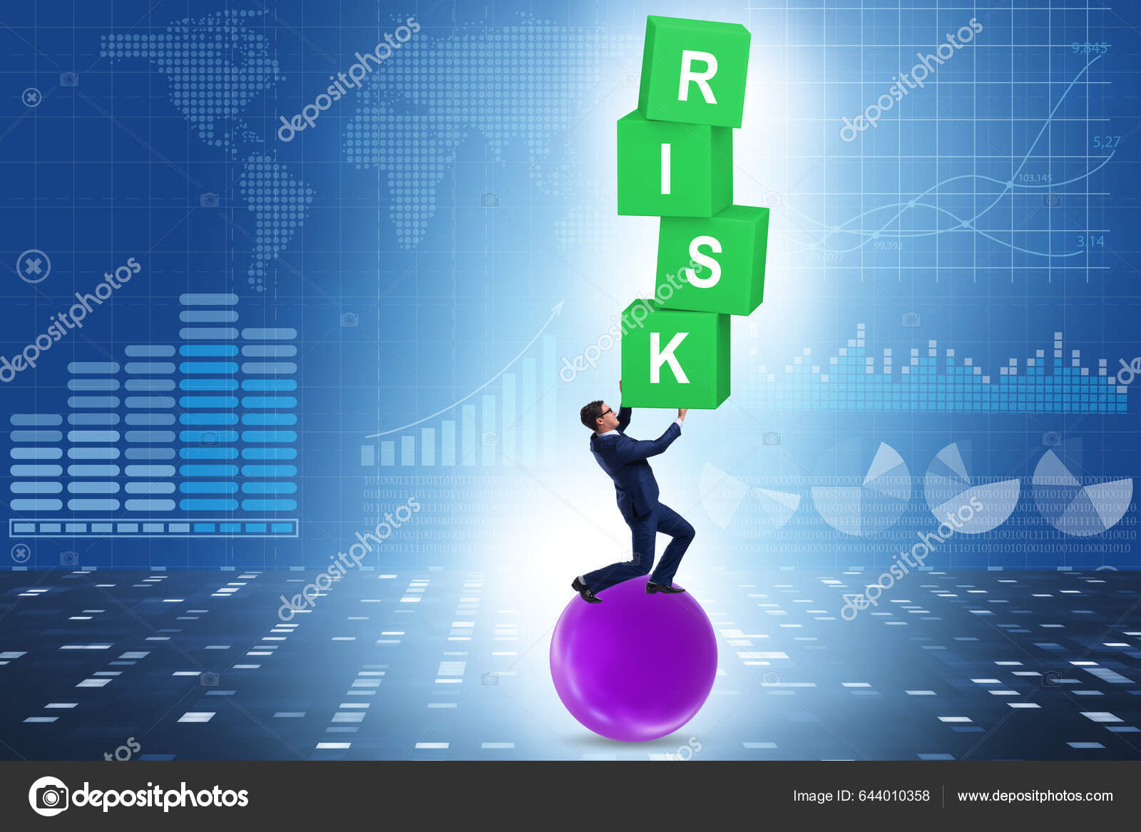 Risk Management Concept Balancing Businessman — Stock Photo © Elnur ...