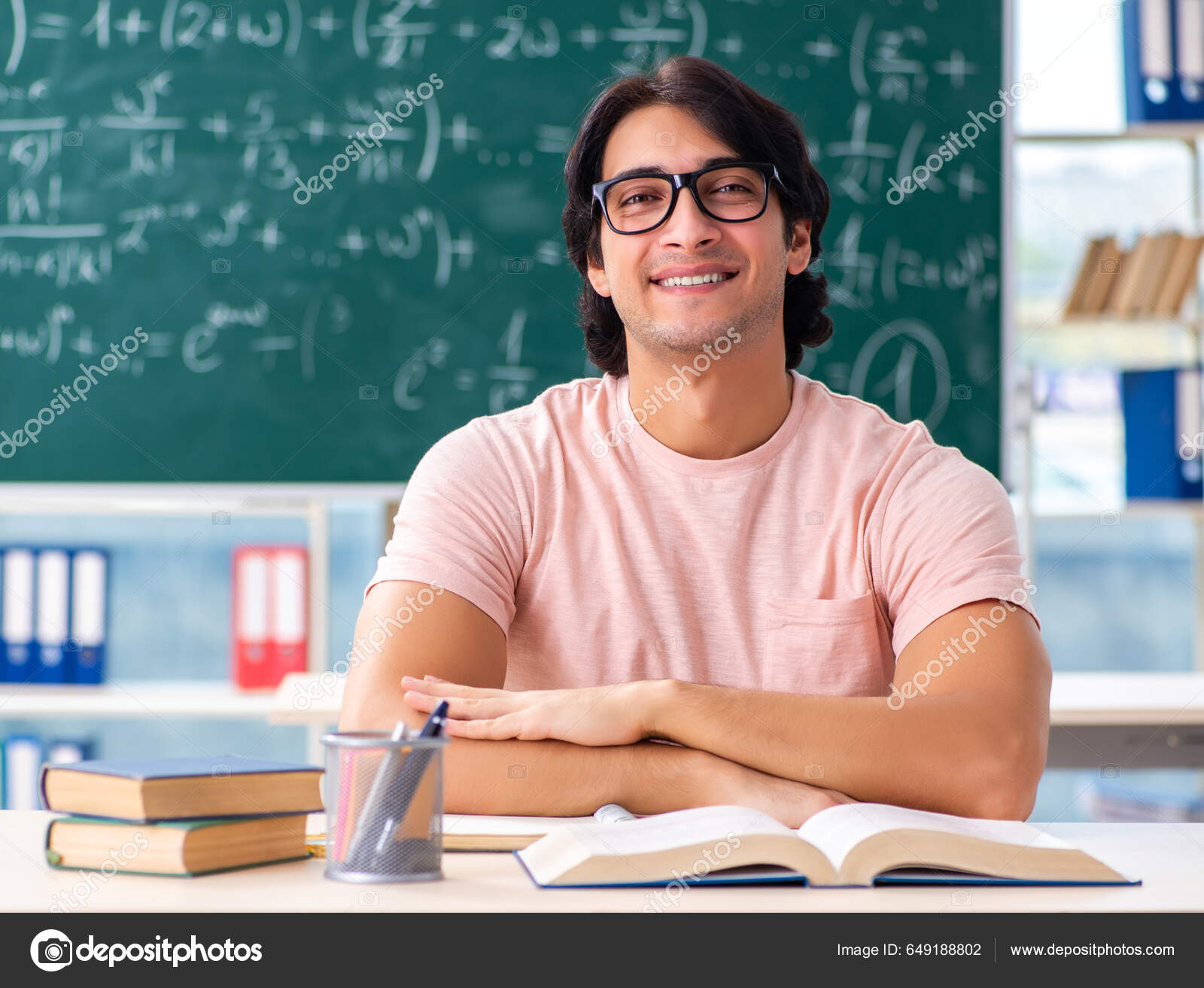 Young Male Student Classroom — Stock Photo © Elnur_ #649188802