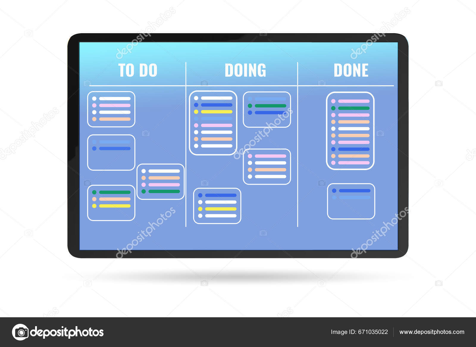Agile Kanban Board Outstanding Tasks — Stock Photo © Elnur_ #671035022