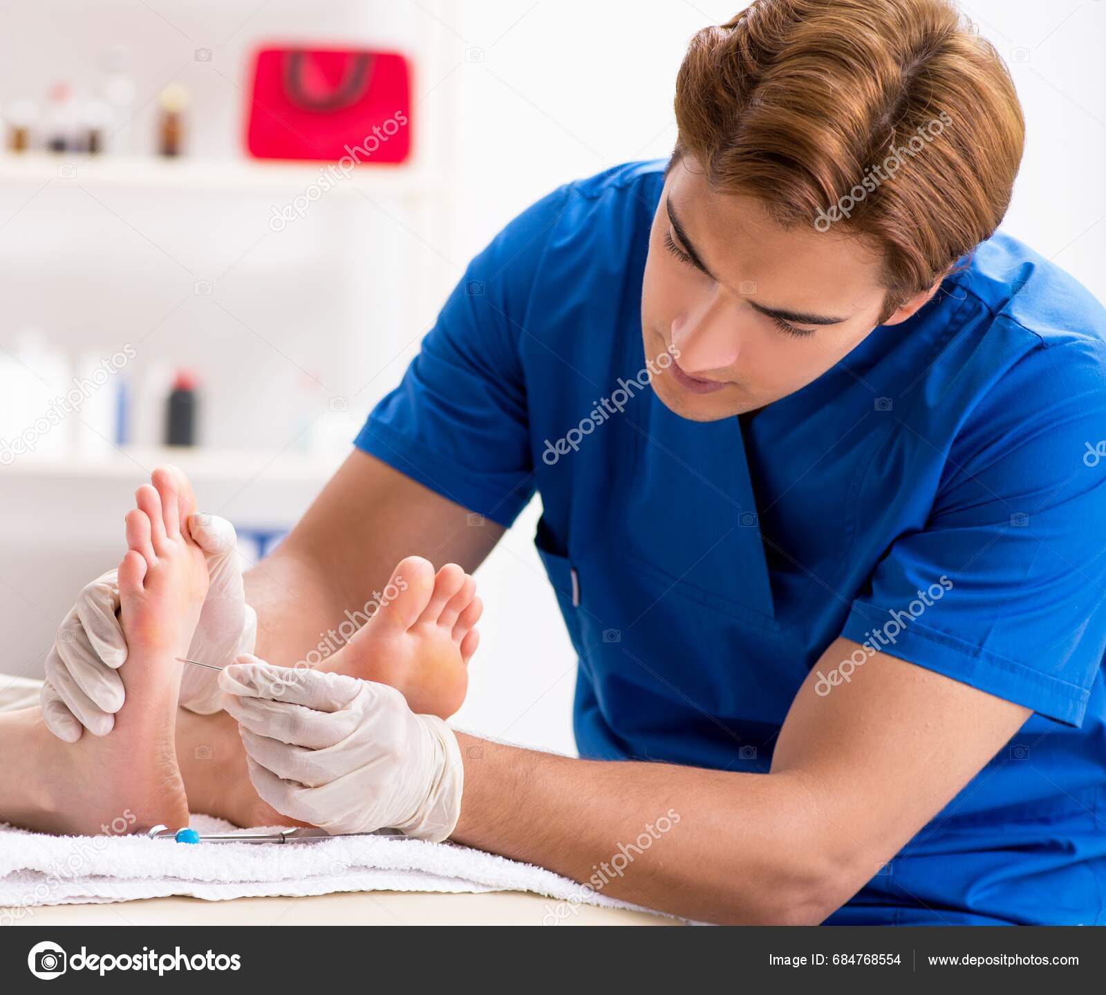 Podiatrist Treating Feet Procedure — Stock Photo © Elnur_ #684768554