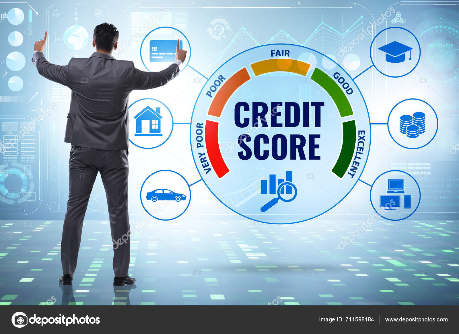 Credit Score Concept Businessman — Stock Photo © Elnur_ #711598184