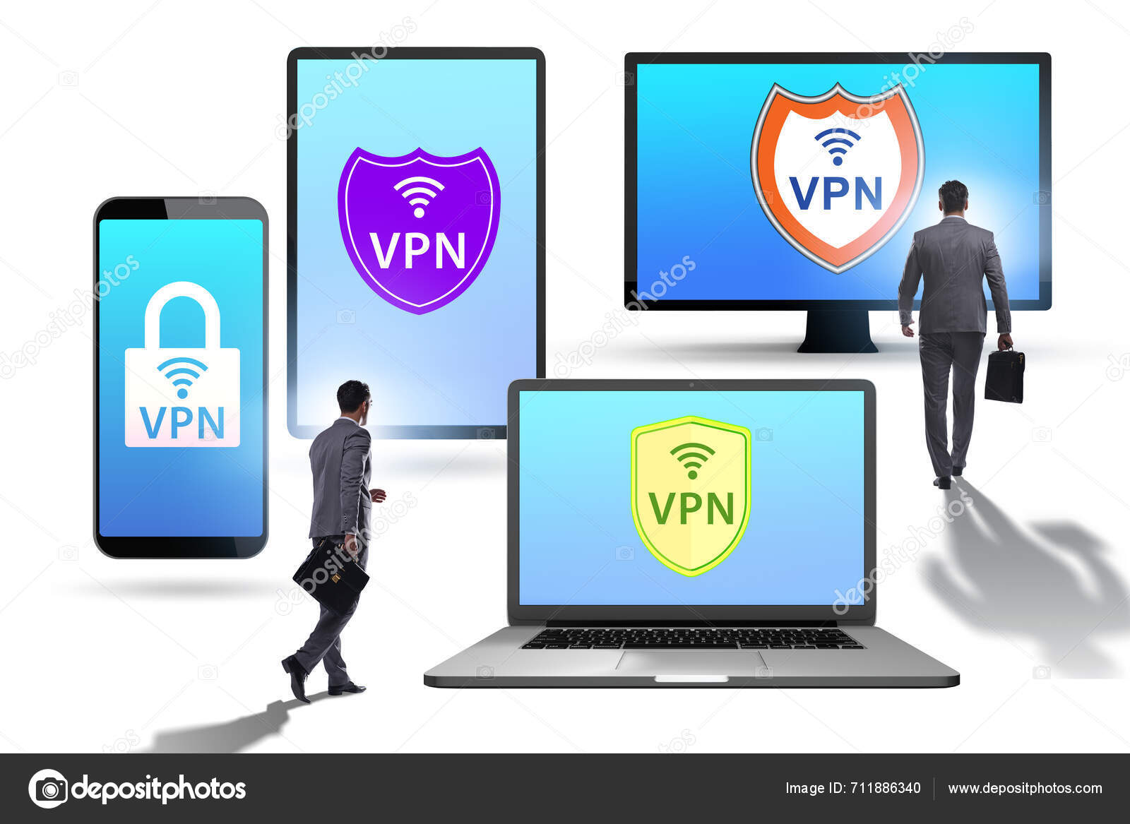 Virtual Private Network Vpn Cybersecurity Concept — Stock Photo © Elnur ...