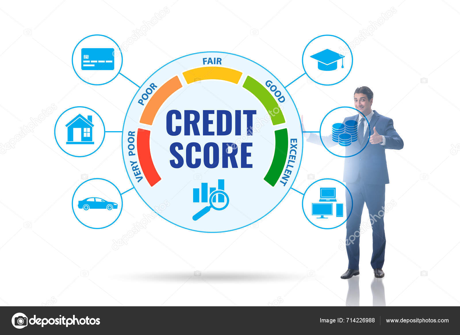 Credit Score Concept Businessman — Stock Photo © Elnur_ #714226988