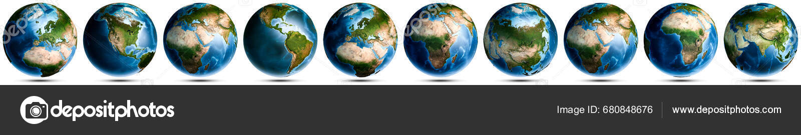 Planet Earth Globe World Set Elements Image Furnished Nasa Rendering ...